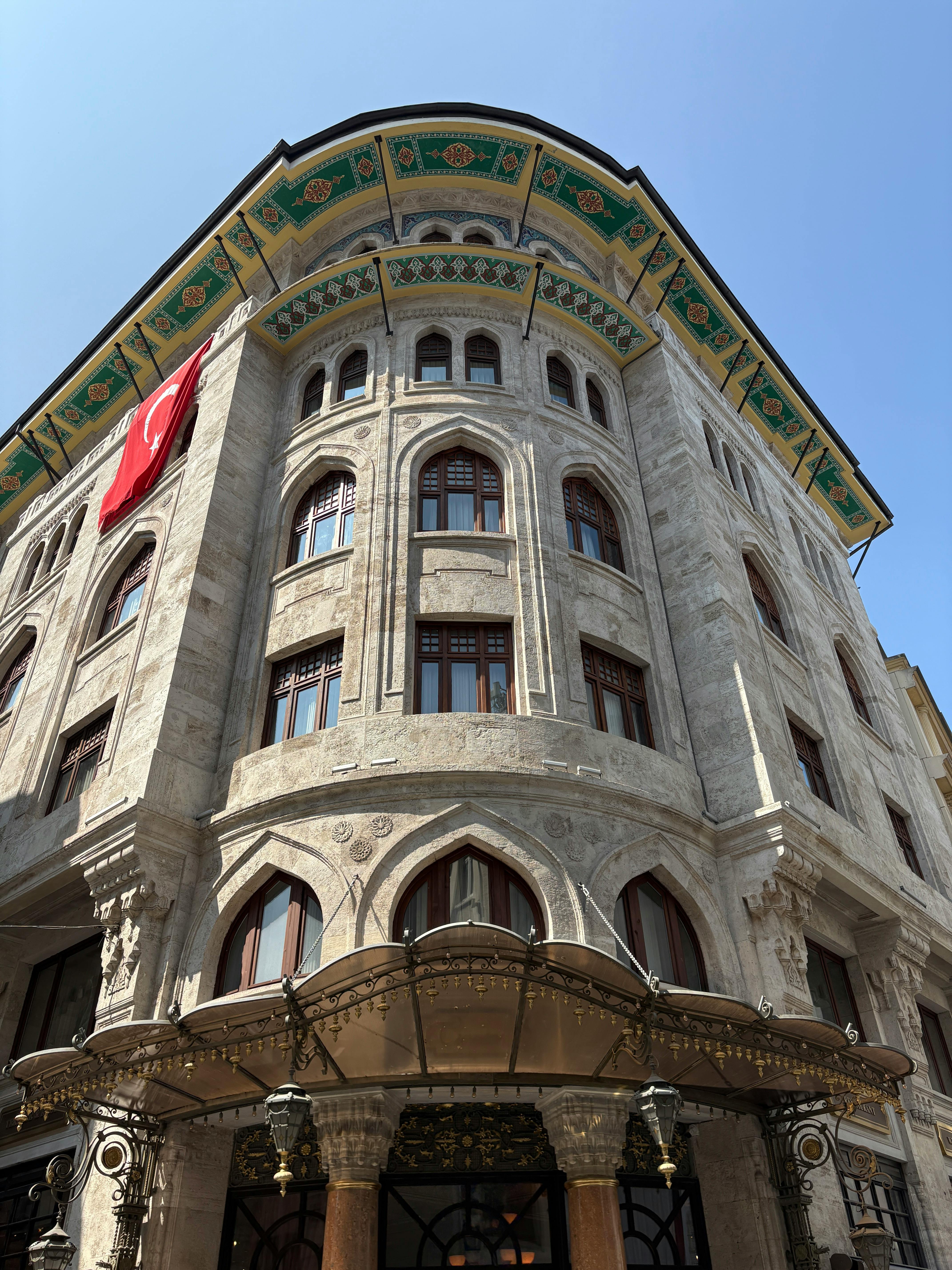 Historic Building with Turkish Flag Exterior View · Free Stock Photo