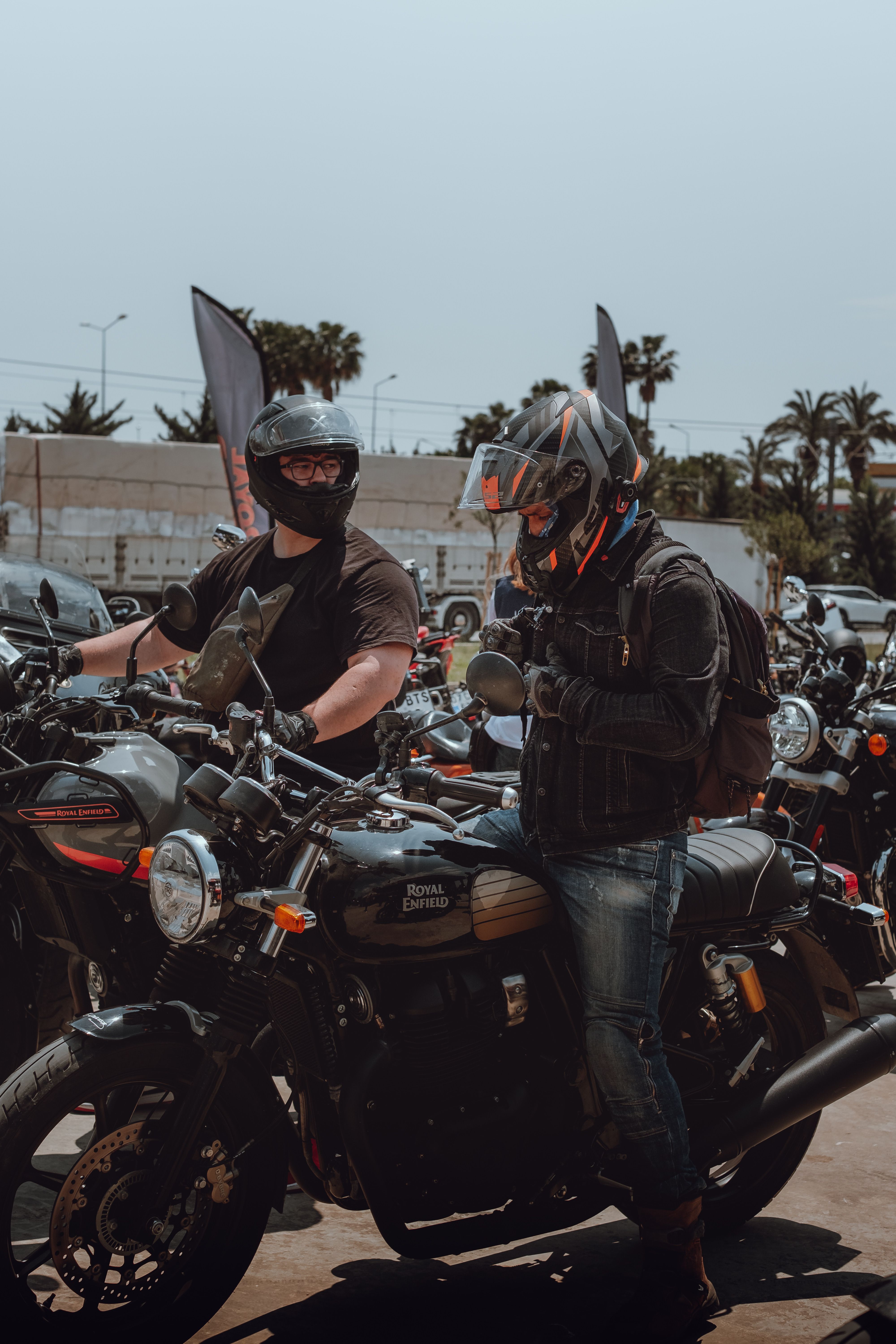 Bikers Preparing for Ride with Motorcycles · Free Stock Photo