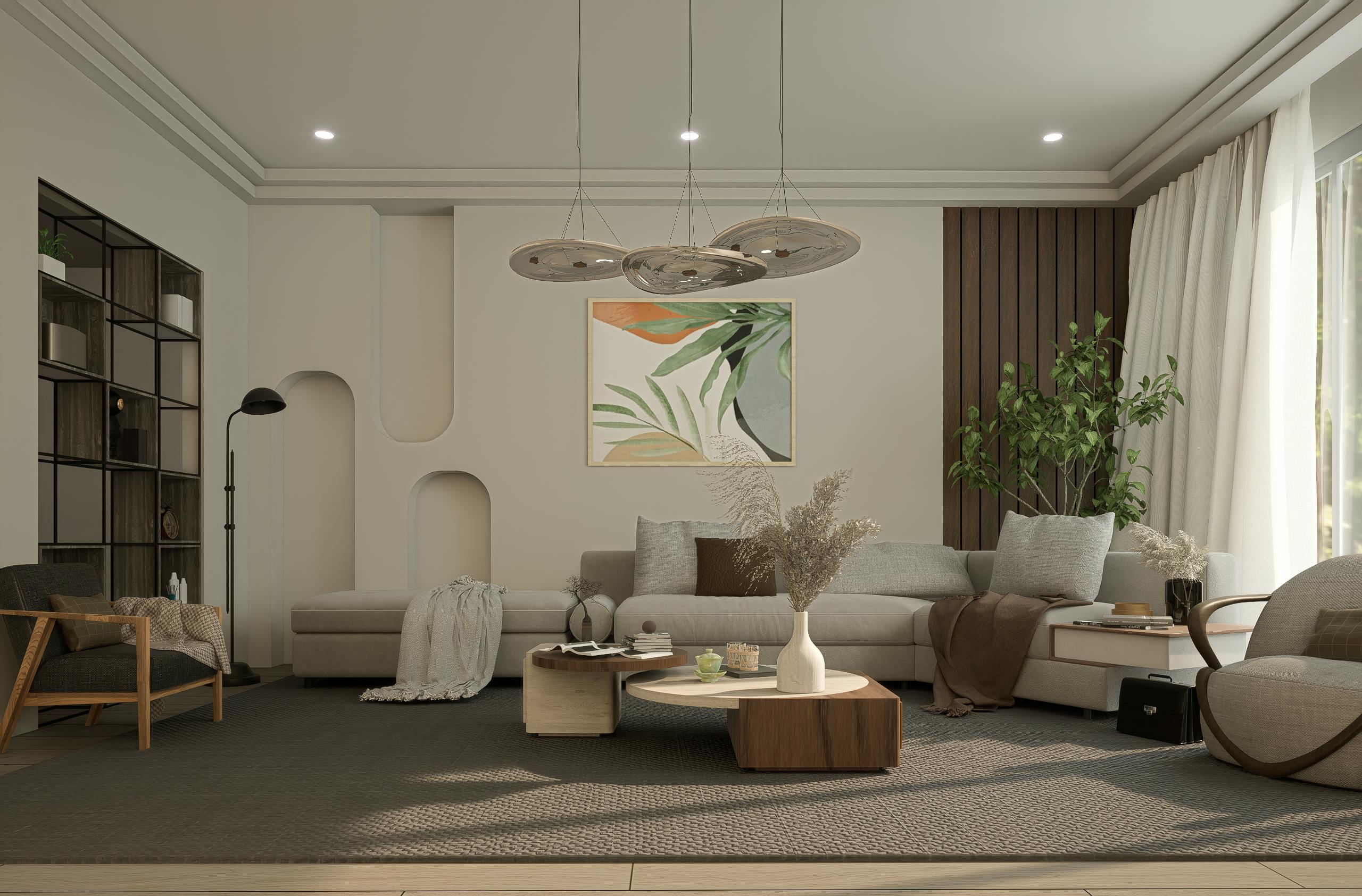 Modern Living Room with Neutral Interior Design · Free Stock Photo