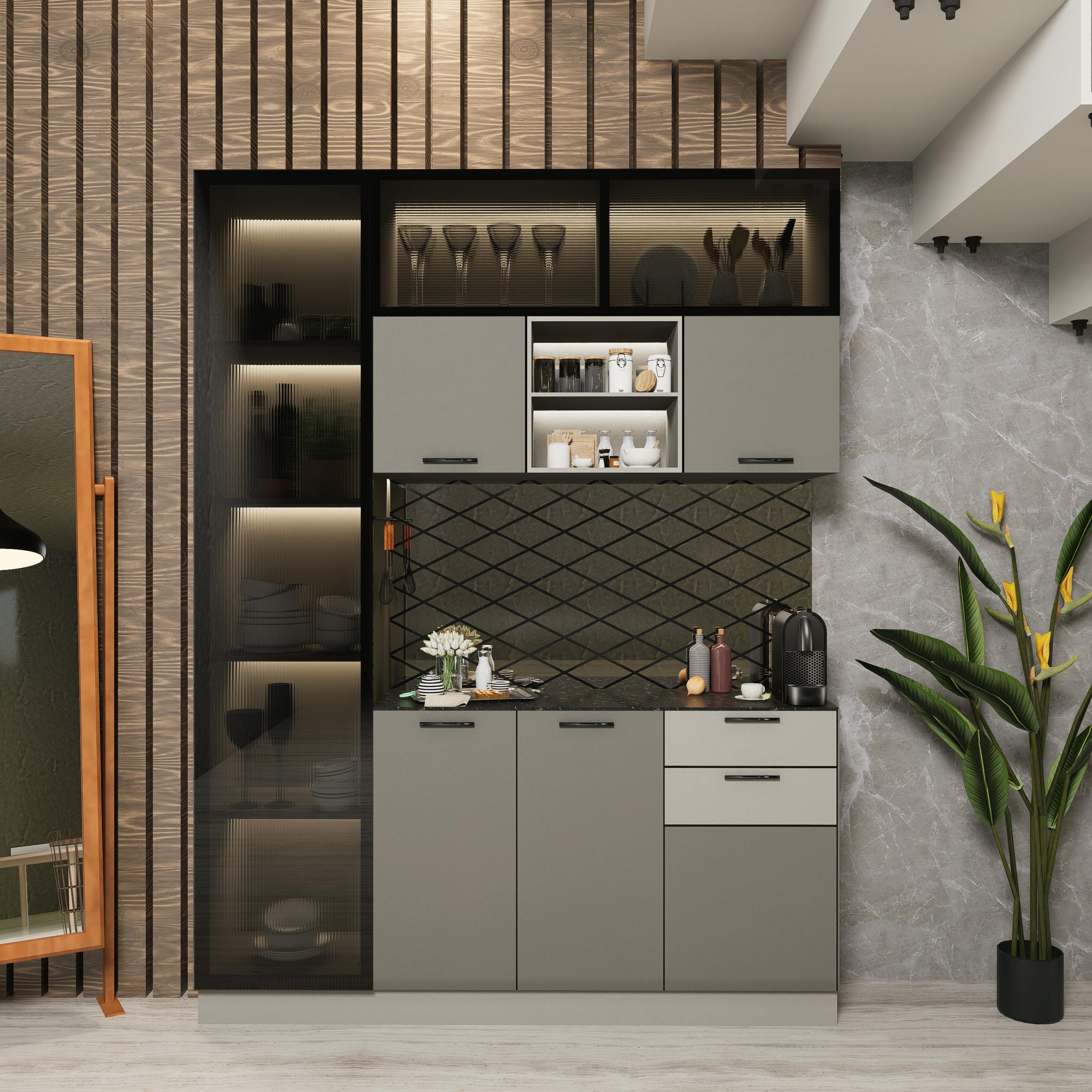 Modern Elegant Kitchen Interior Design with Stylish Cabinets · Free ...