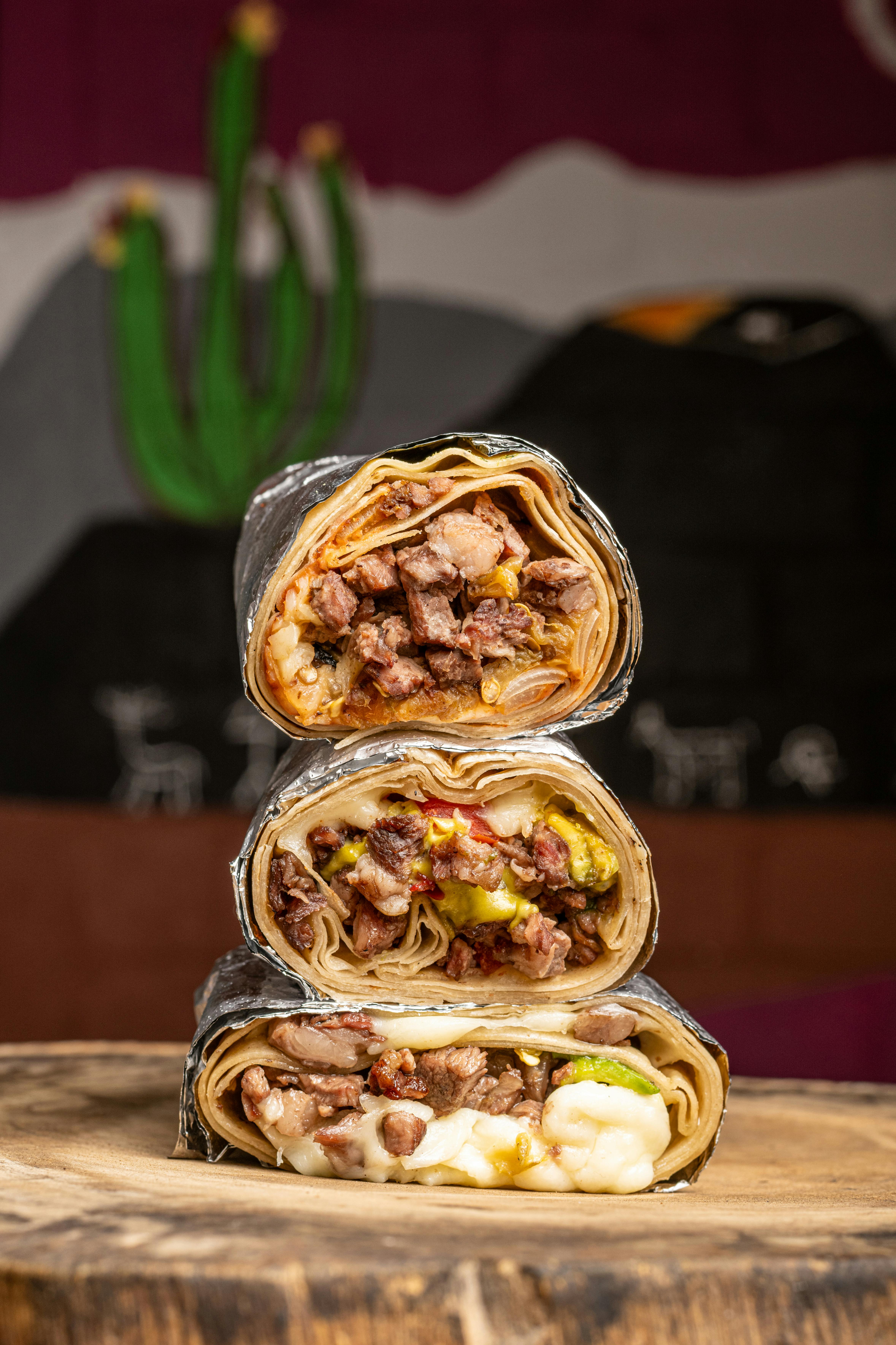 Delicious Stacked Burritos in Santiago de Querétaro · Free Stock Photo