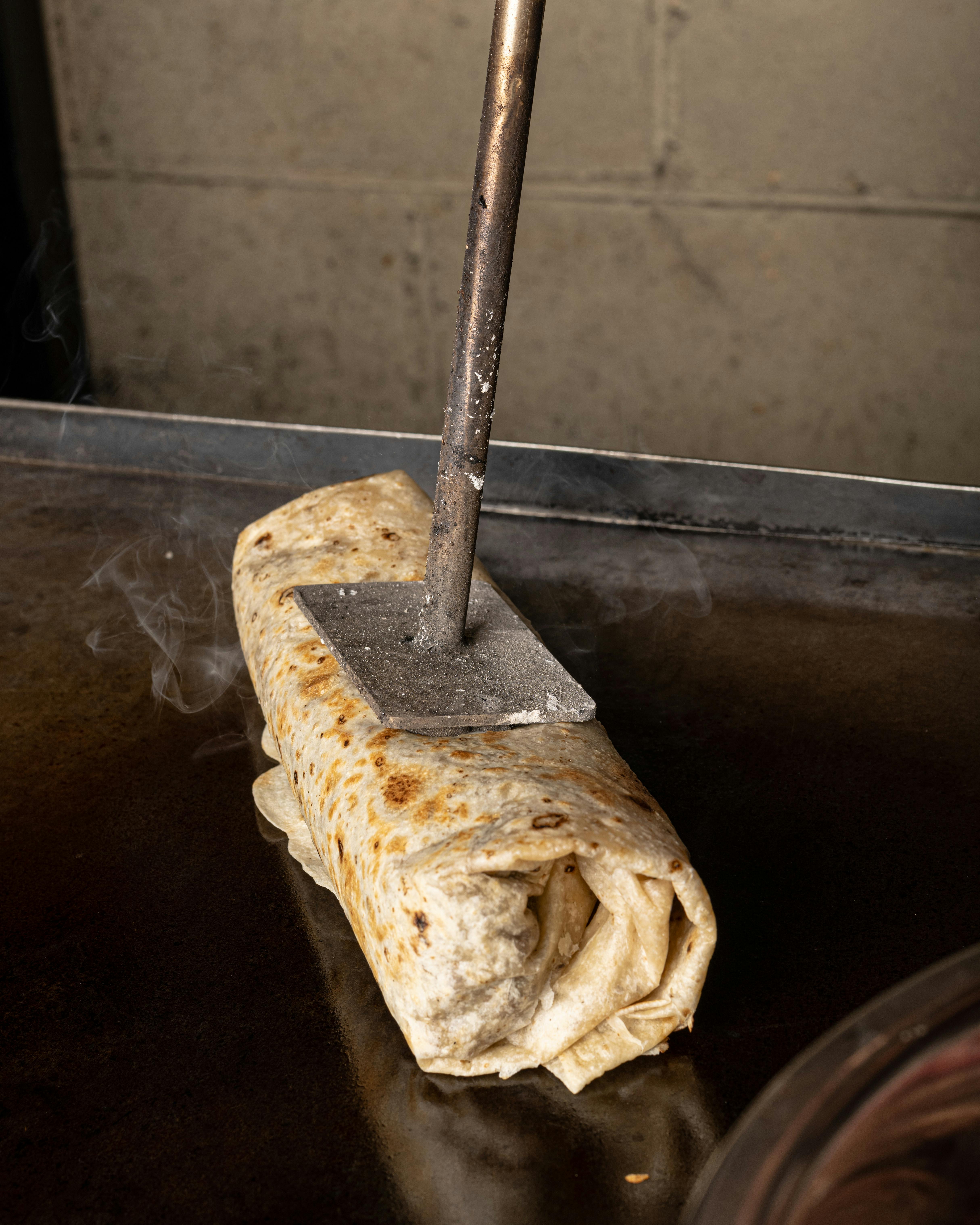 Authentic Mexican Burrito on Griddle · Free Stock Photo