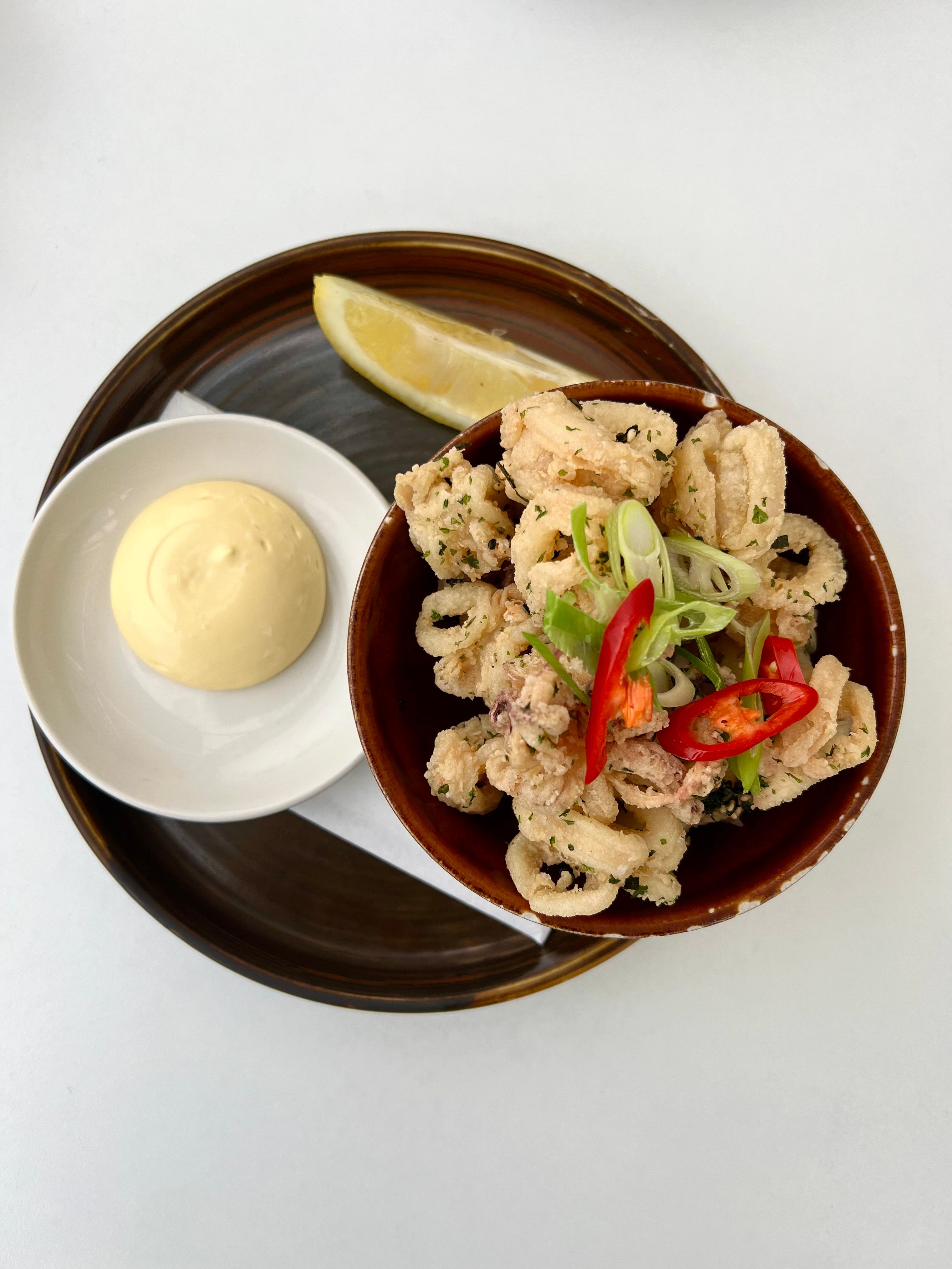 Delicious Fried Calamari with Lemon and Dip · Free Stock Photo