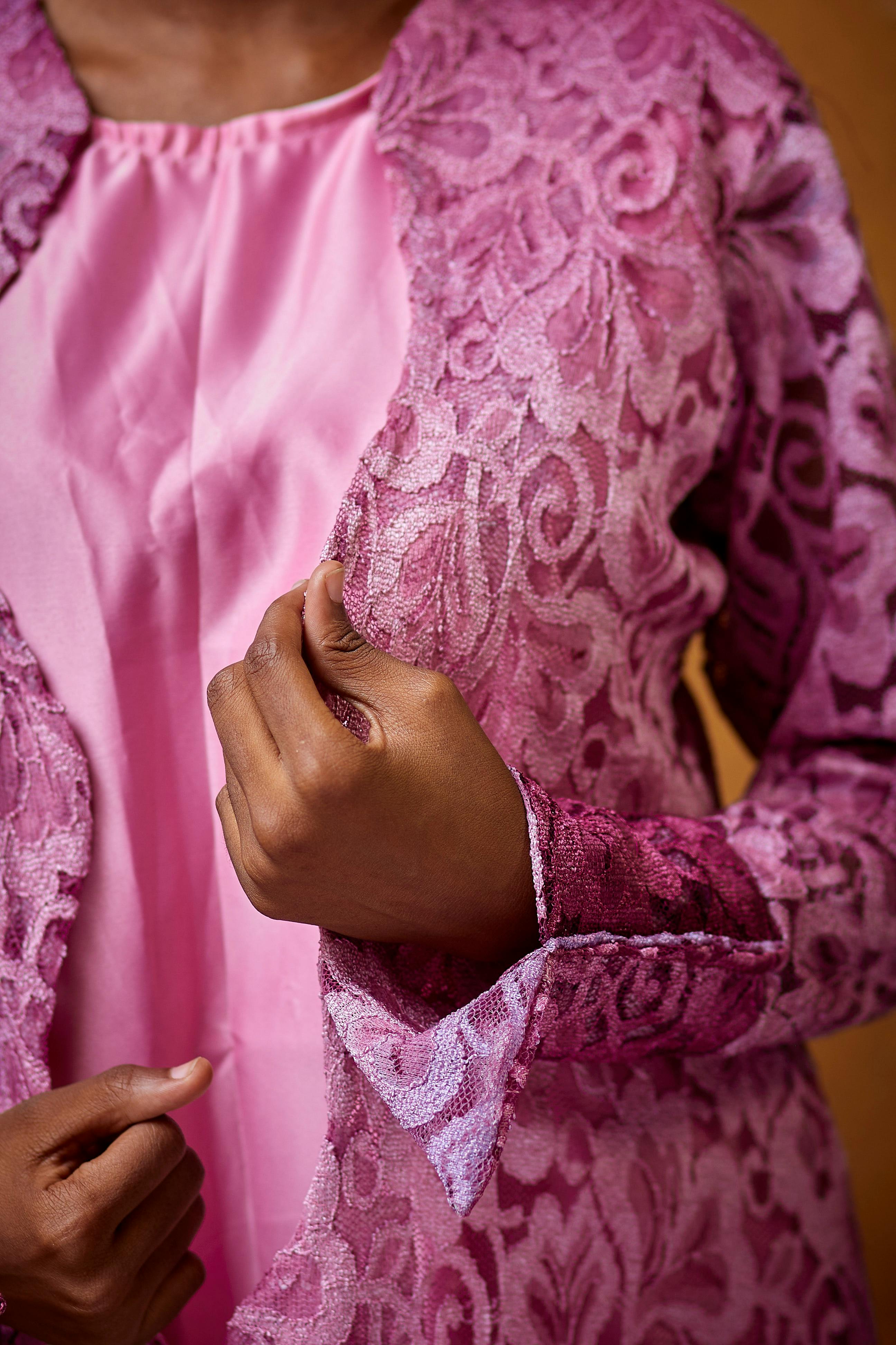 Elegant Pink Lace Jacket Fashion Portrait · Free Stock Photo