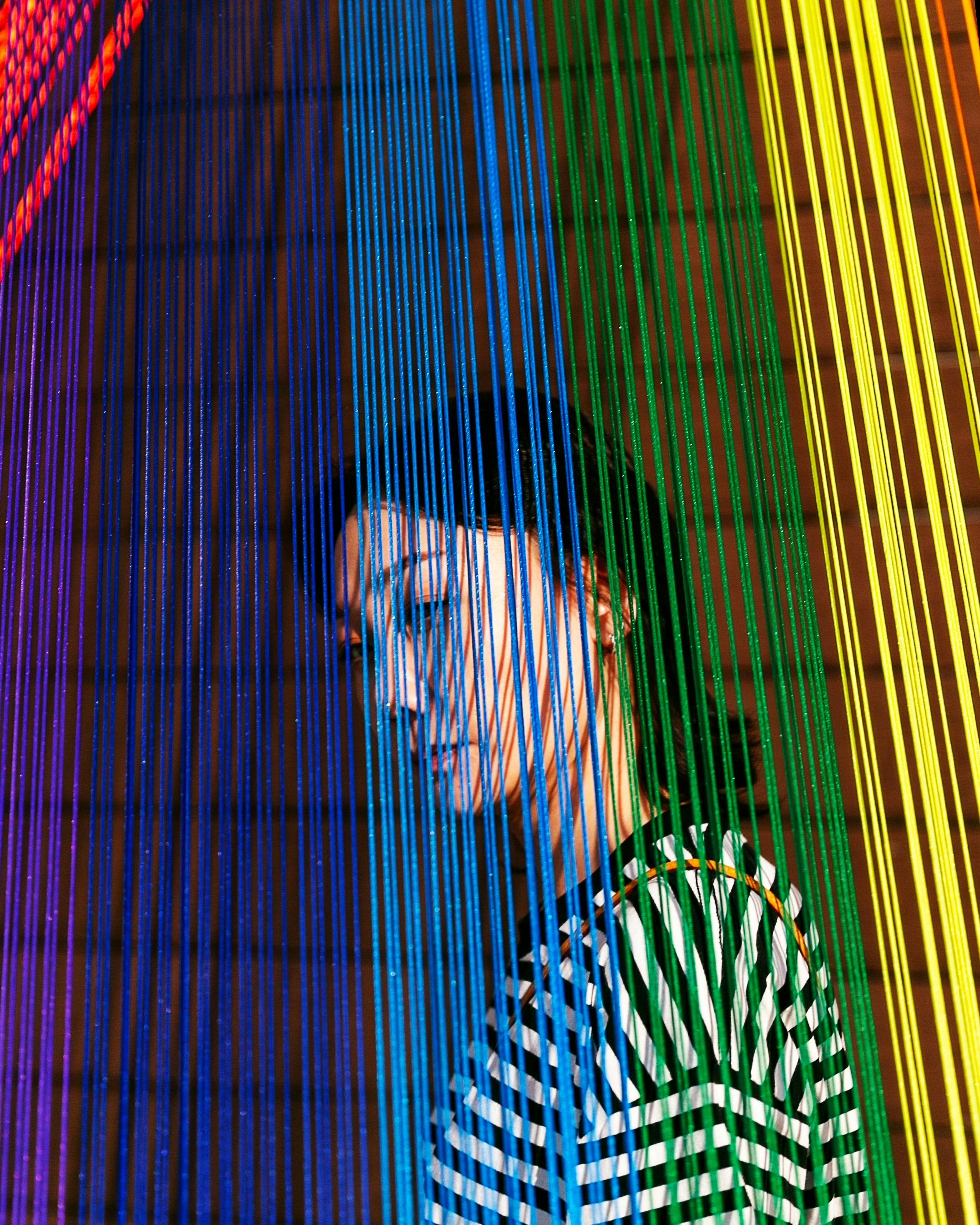 Colorful Rainbow Strings Portrait Photography · Free Stock Photo