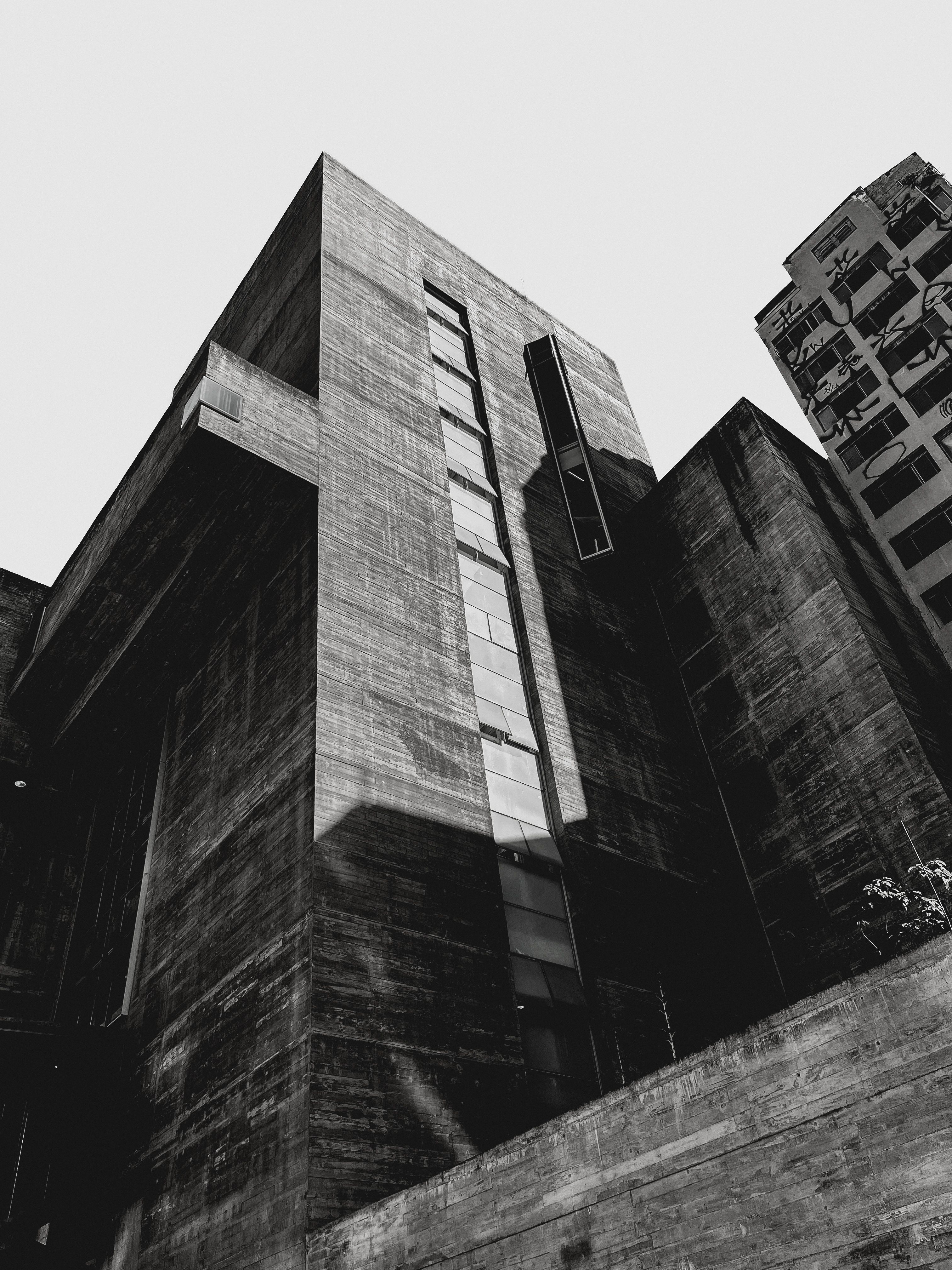Dramatic Black and White Brutalist Architecture · Free Stock Photo