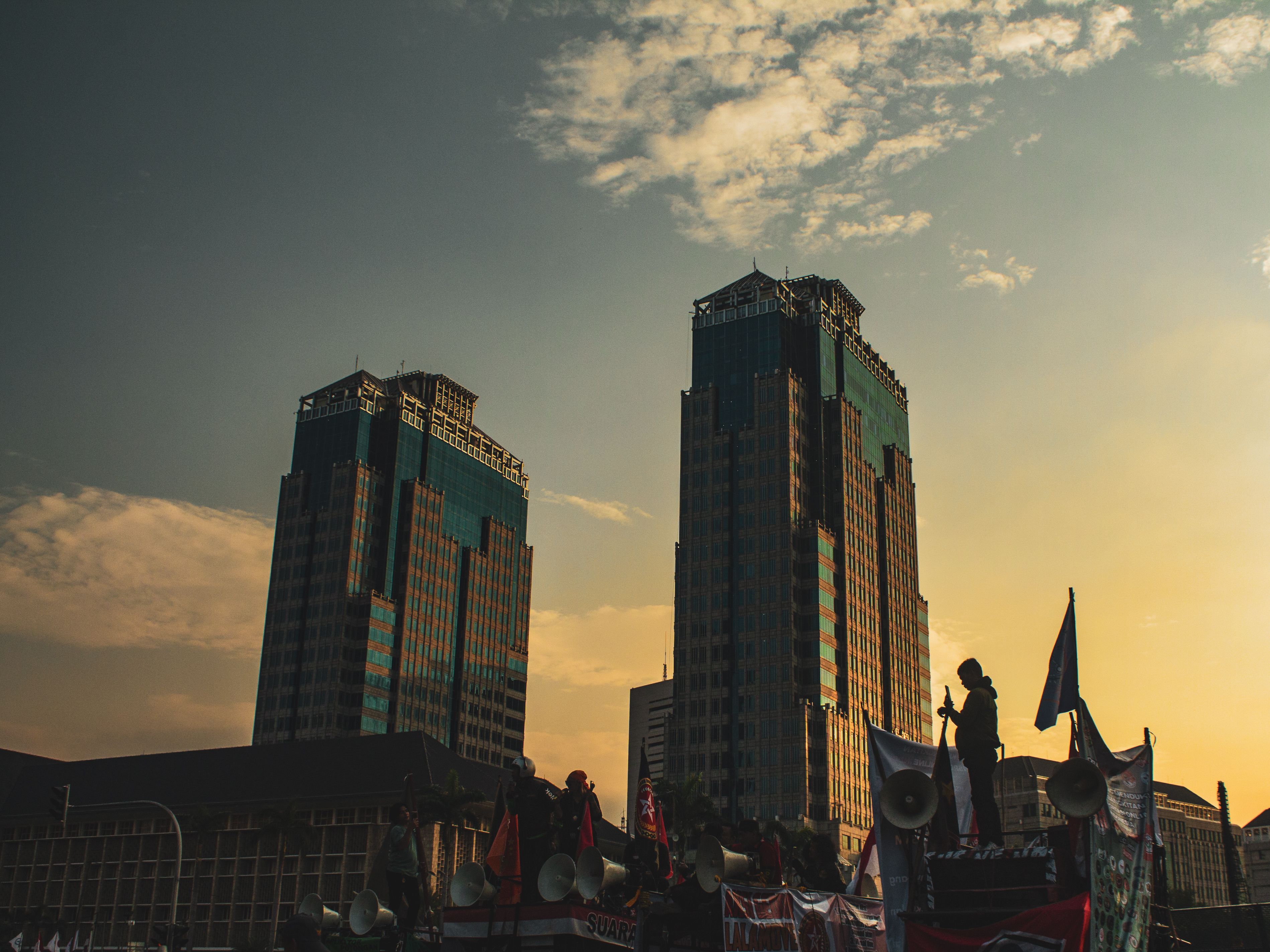 Jakarta Cityscape with Skyscrapers at Sunset · Free Stock Photo