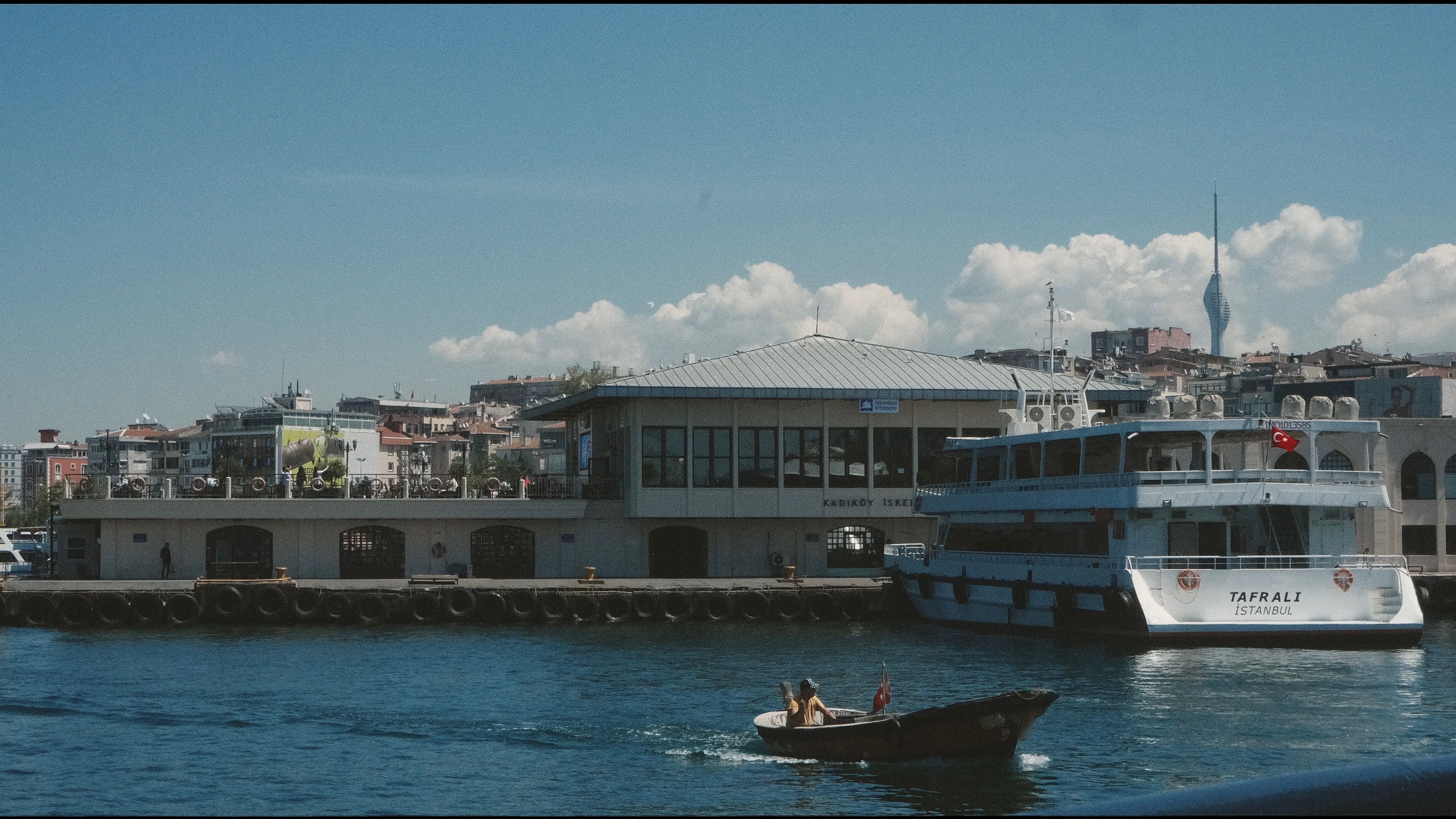 Istanbul Ferry Dock with Blue Sky and Clouds · Free Stock Photo