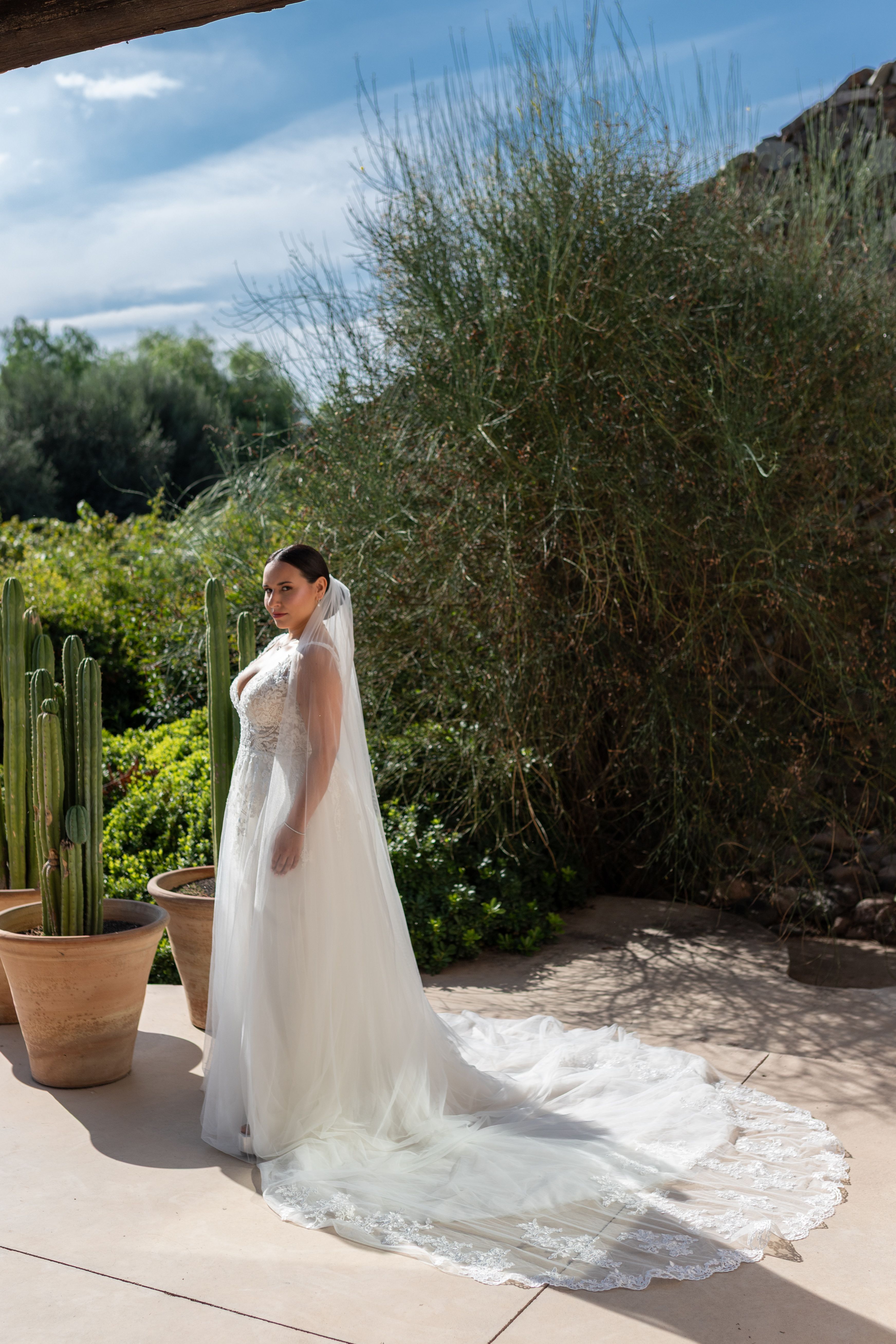 Elegant Bride in Mendoza Garden Setting · Free Stock Photo