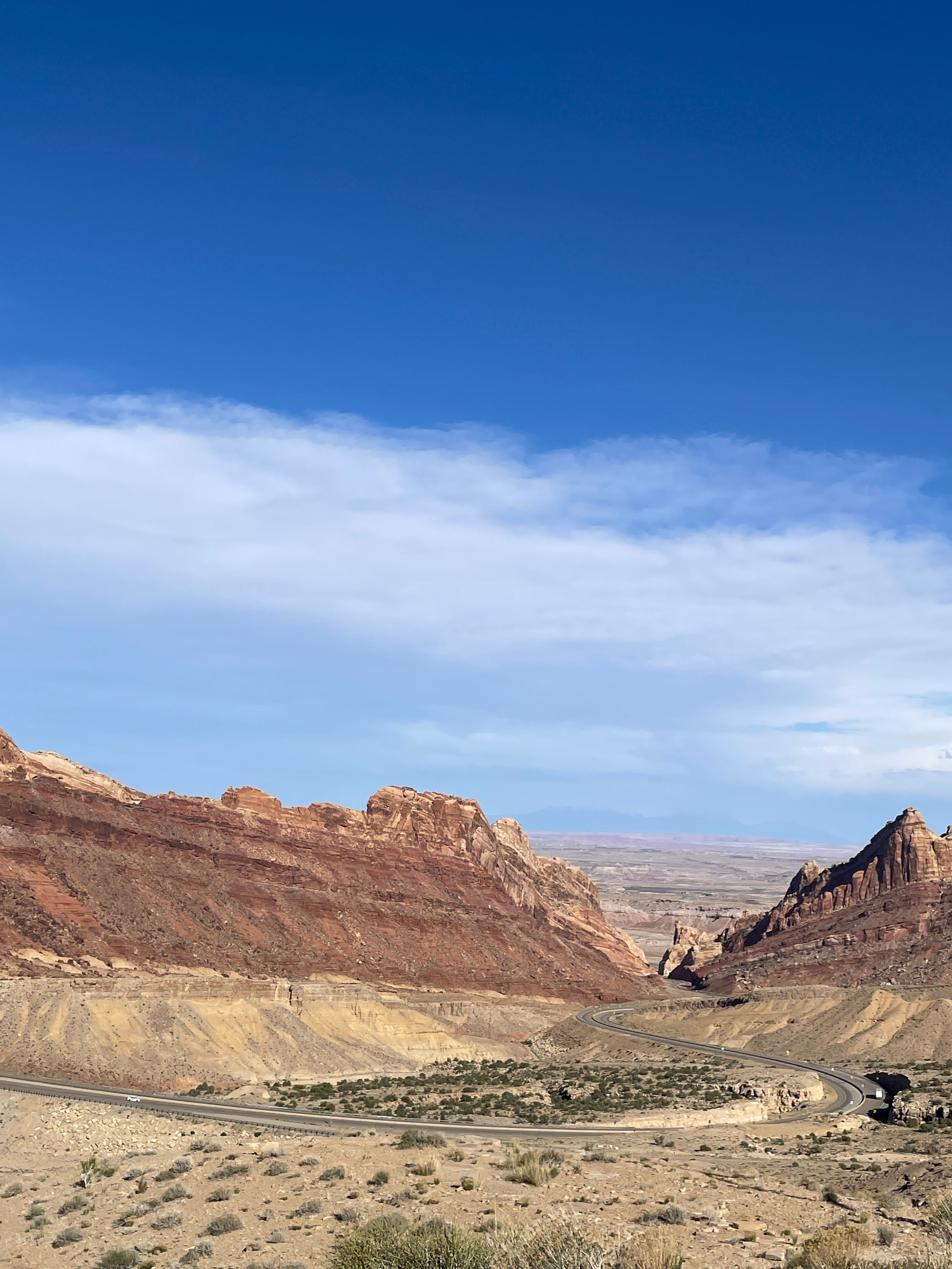 Scenic Desert Road Through Rocky Canyon · Free Stock Photo
