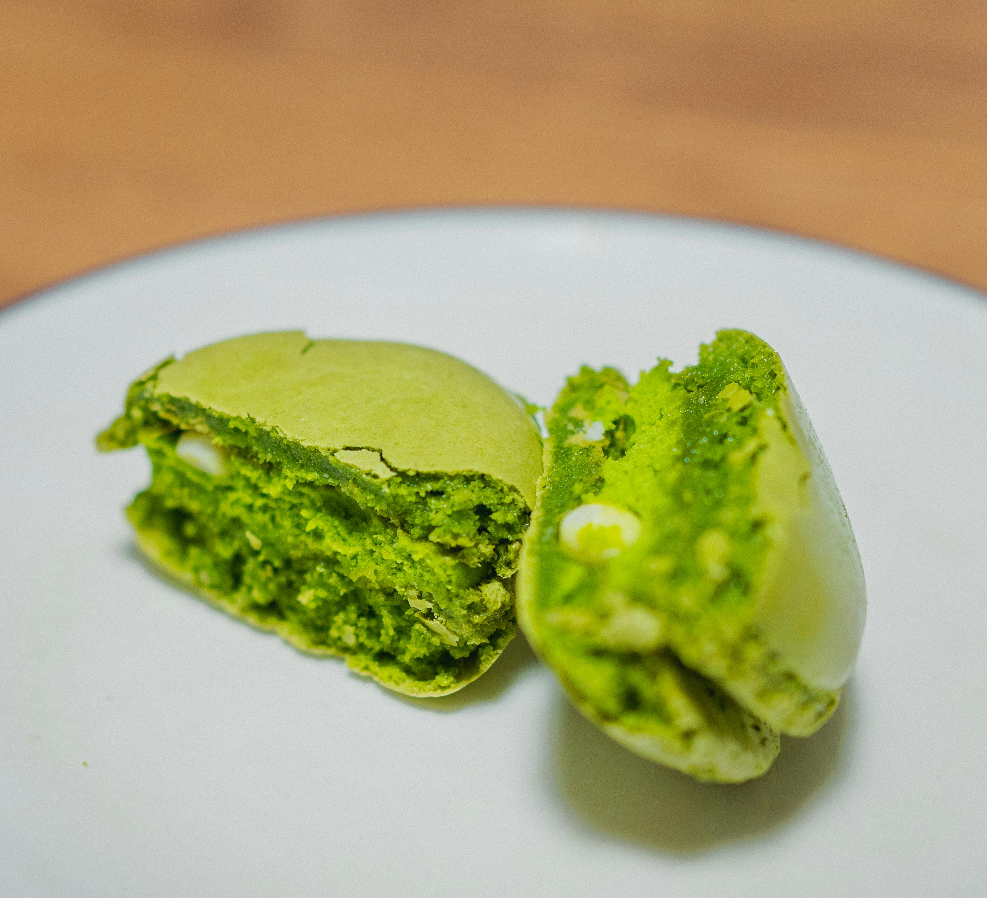 Delicious Matcha Macaron on Plate · Free Stock Photo