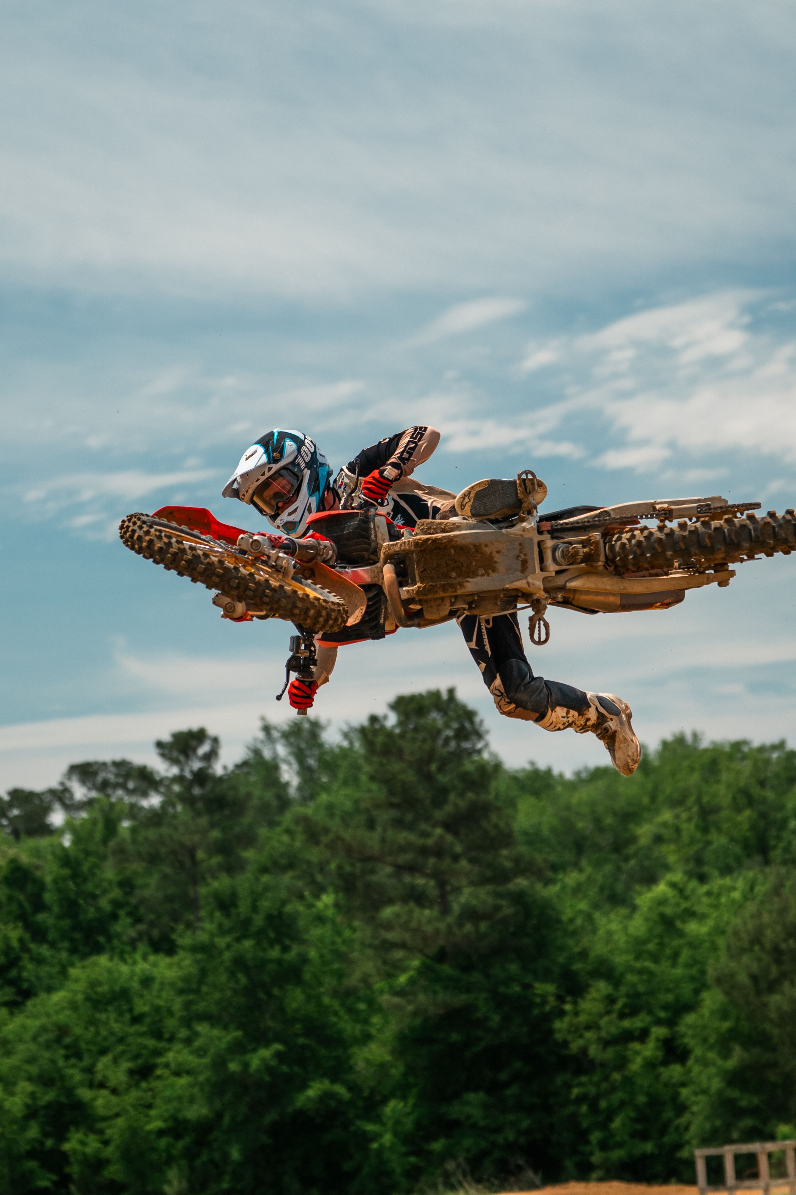 High-Flying Dirt Bike Stunt in Action · Free Stock Photo