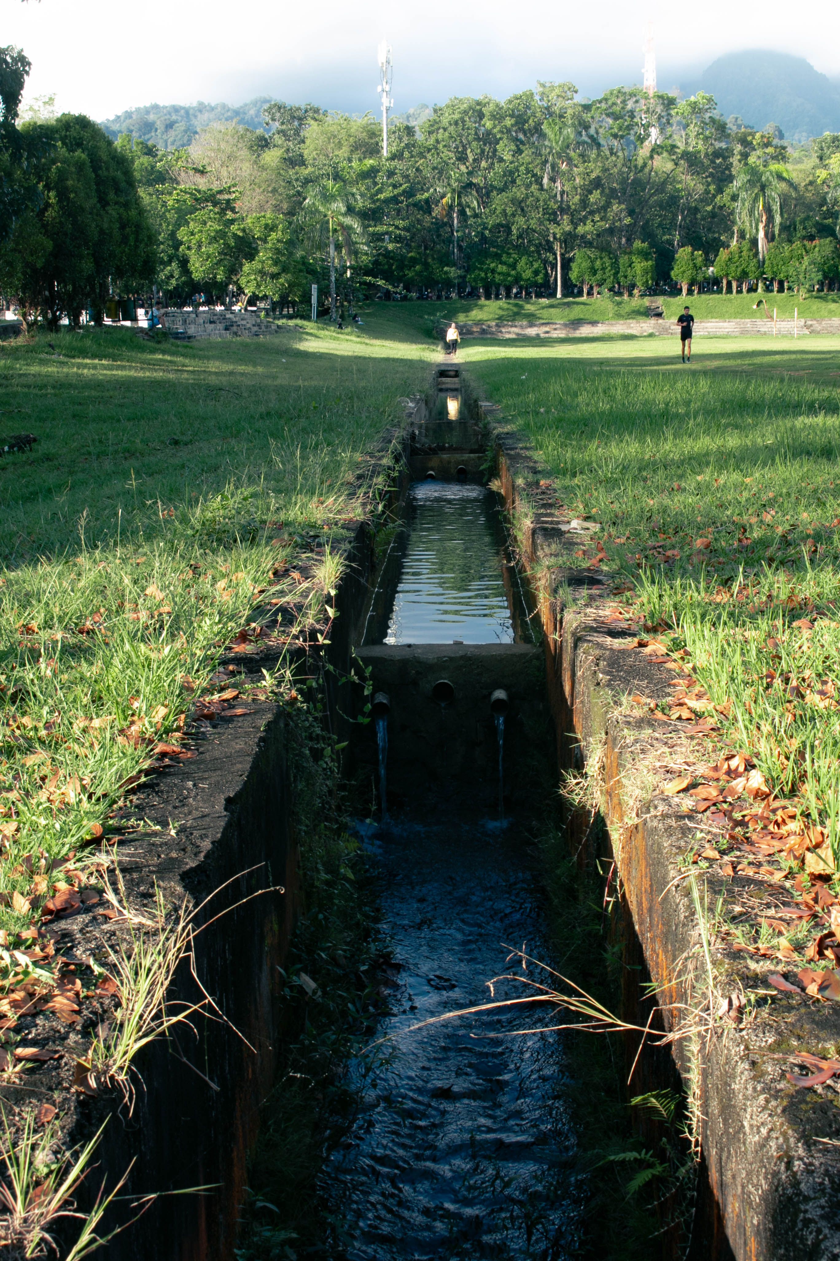 Serene Countryside Water Channel with Lush Greenery · Free Stock Photo