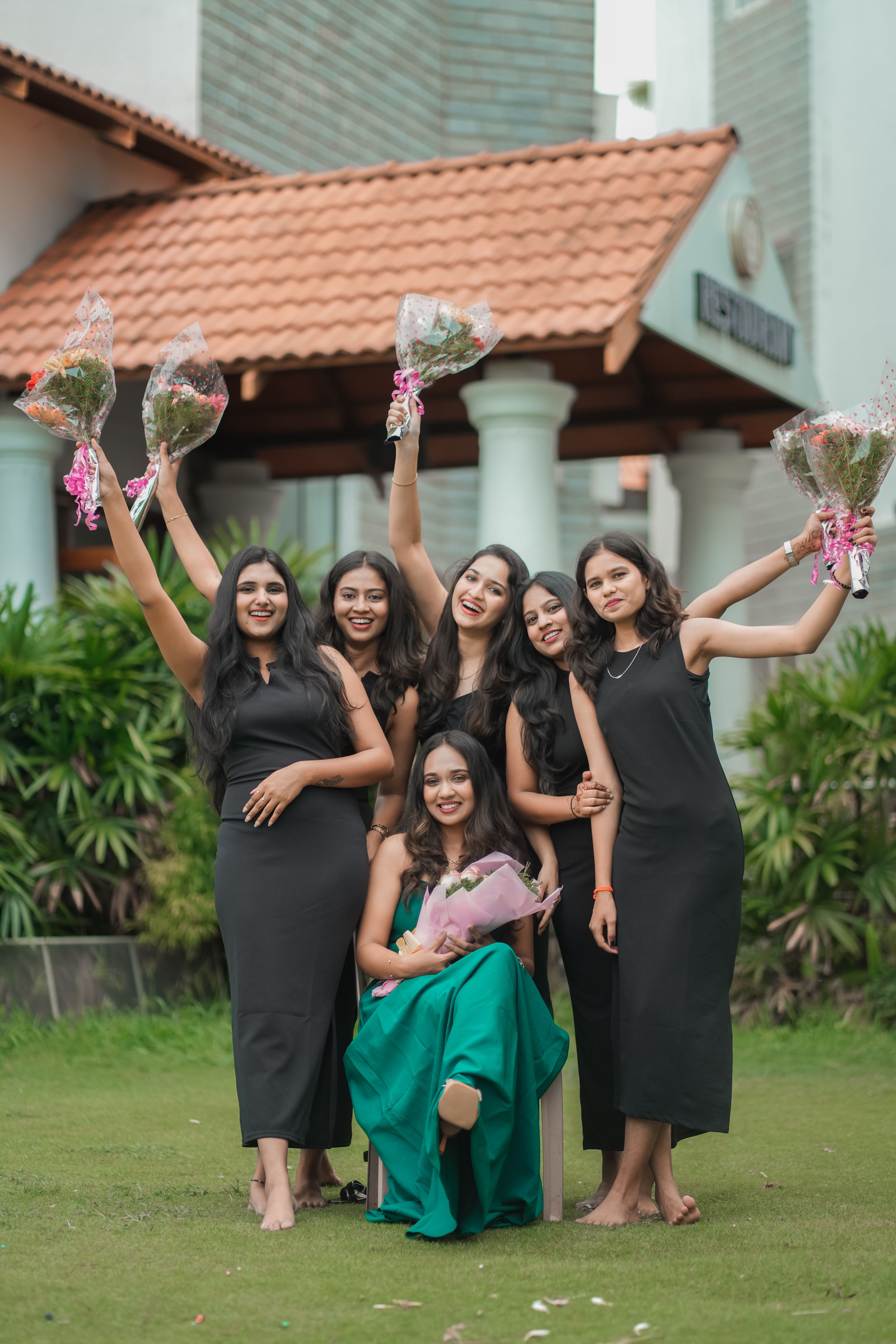 Group of Smiling Women Celebrating Outdoors · Free Stock Photo
