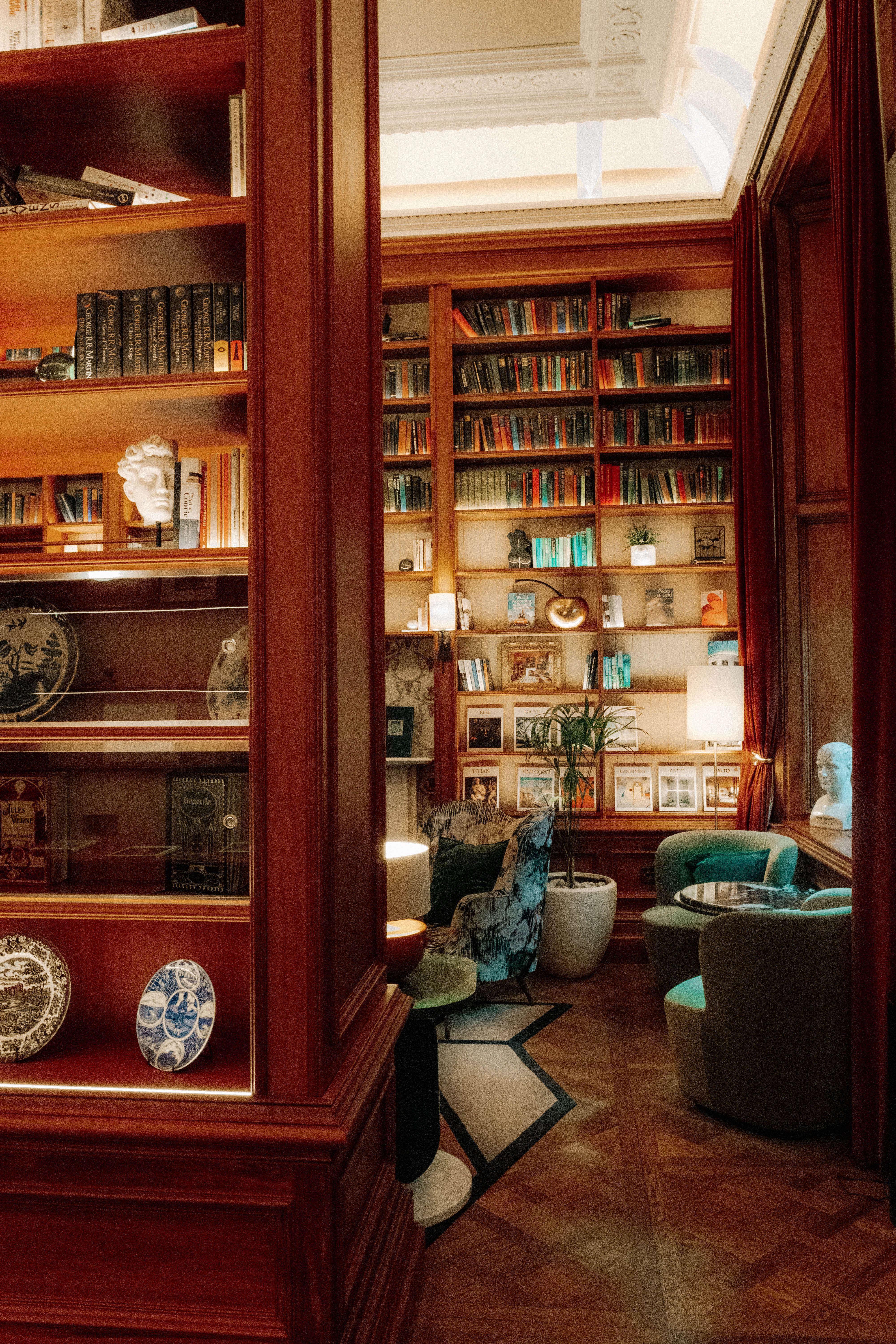 View of a Ladder Standing next to a Bookshelf in an Old Library · Free ...