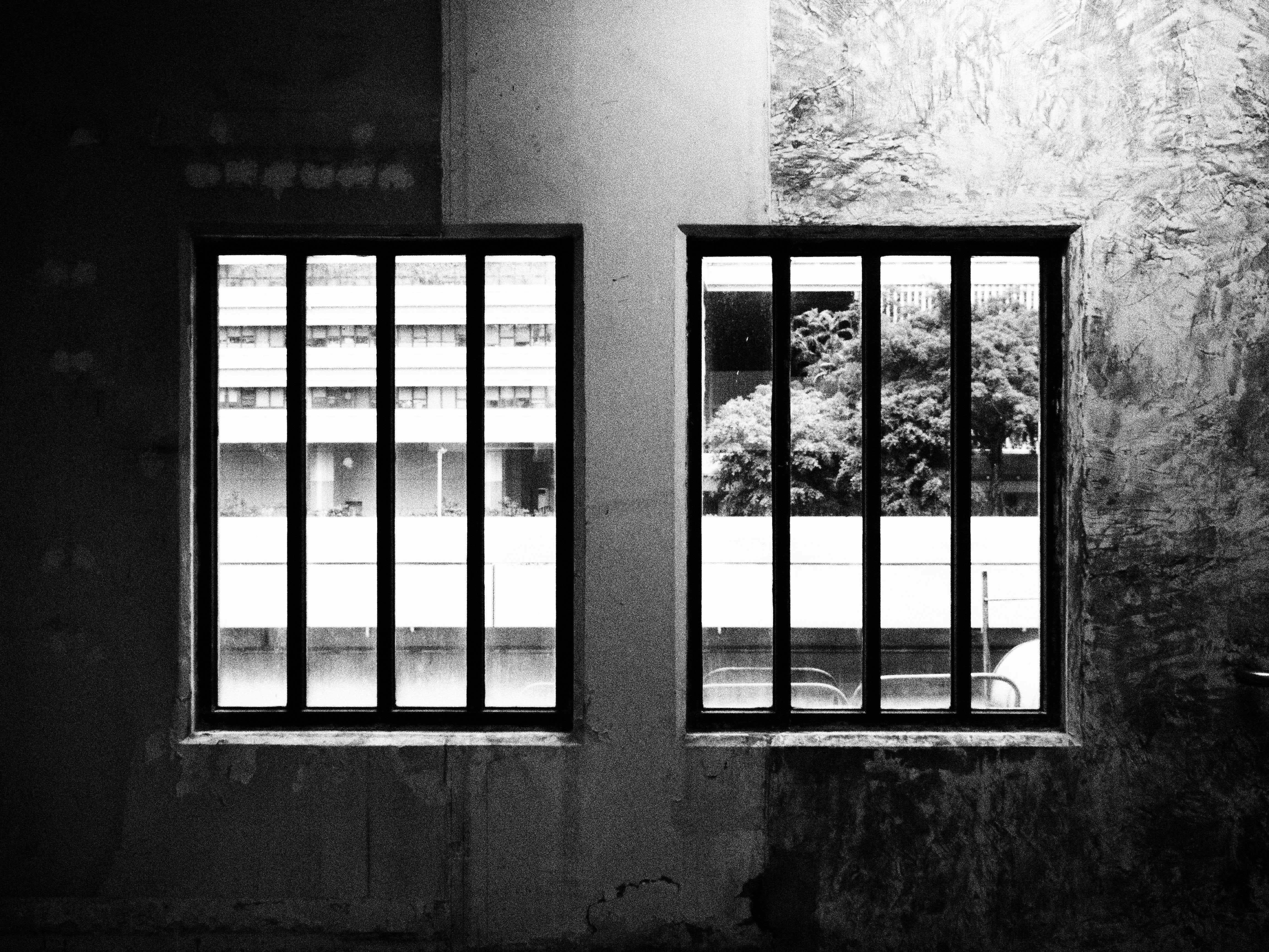 Black and White View from a Hong Kong Window · Free Stock Photo