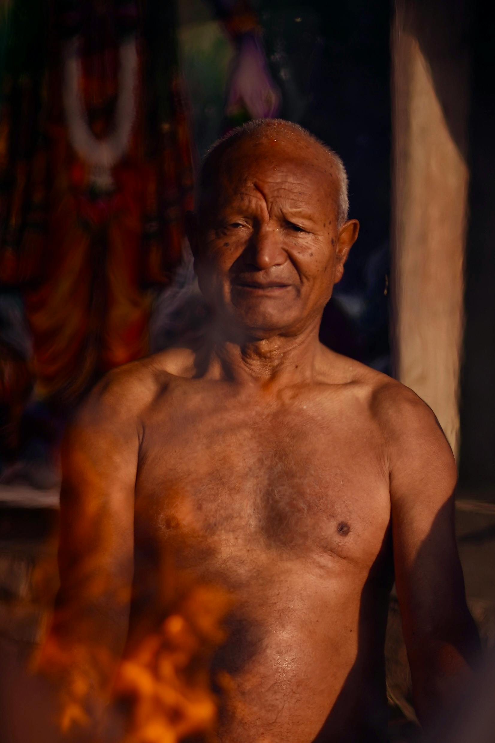 Elderly Man Participating in Nepalese Hindu Ritual · Free Stock Photo