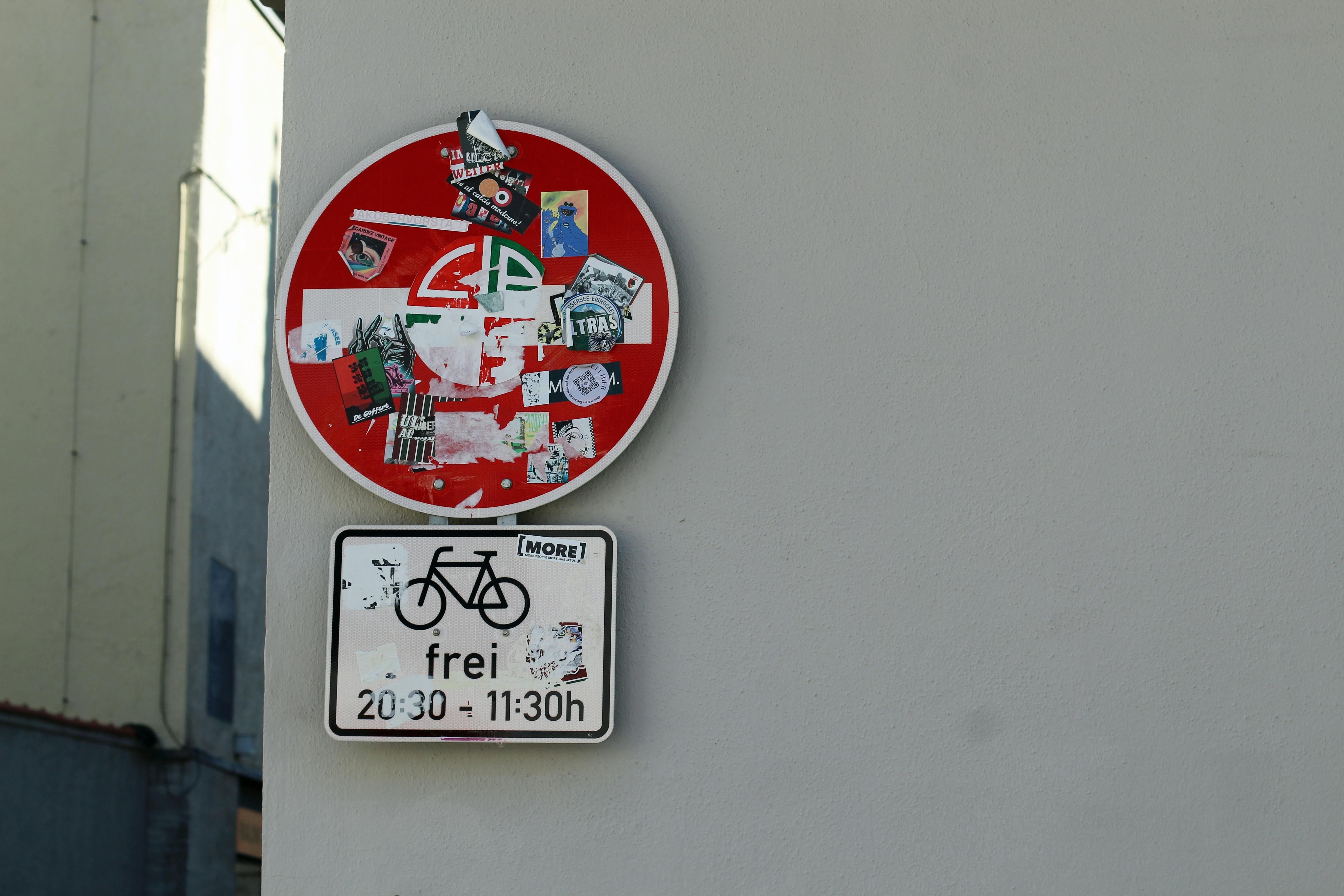 Graffiti-covered Traffic Sign in Augsburg · Free Stock Photo