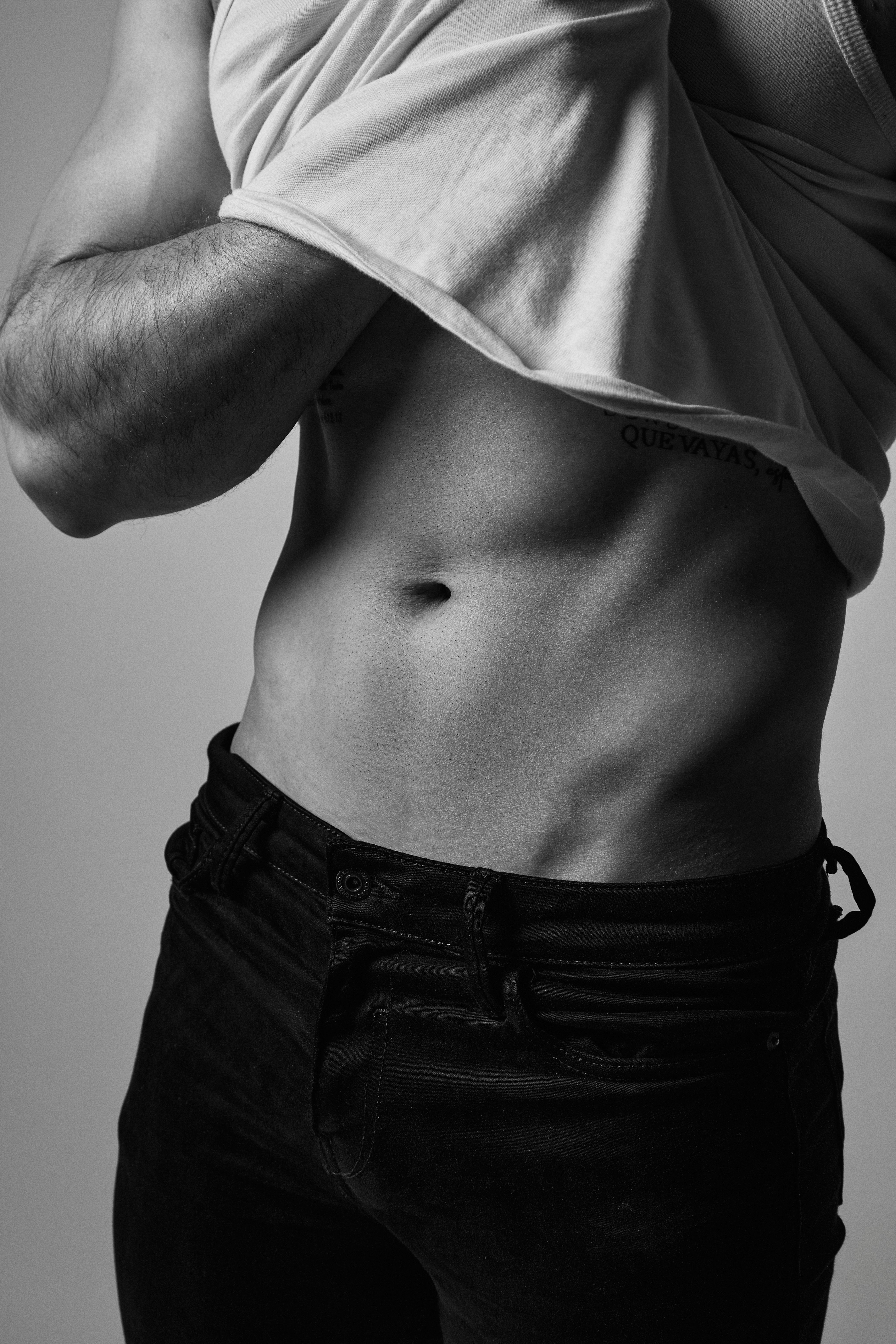 Black and White Male Torso Portrait · Free Stock Photo