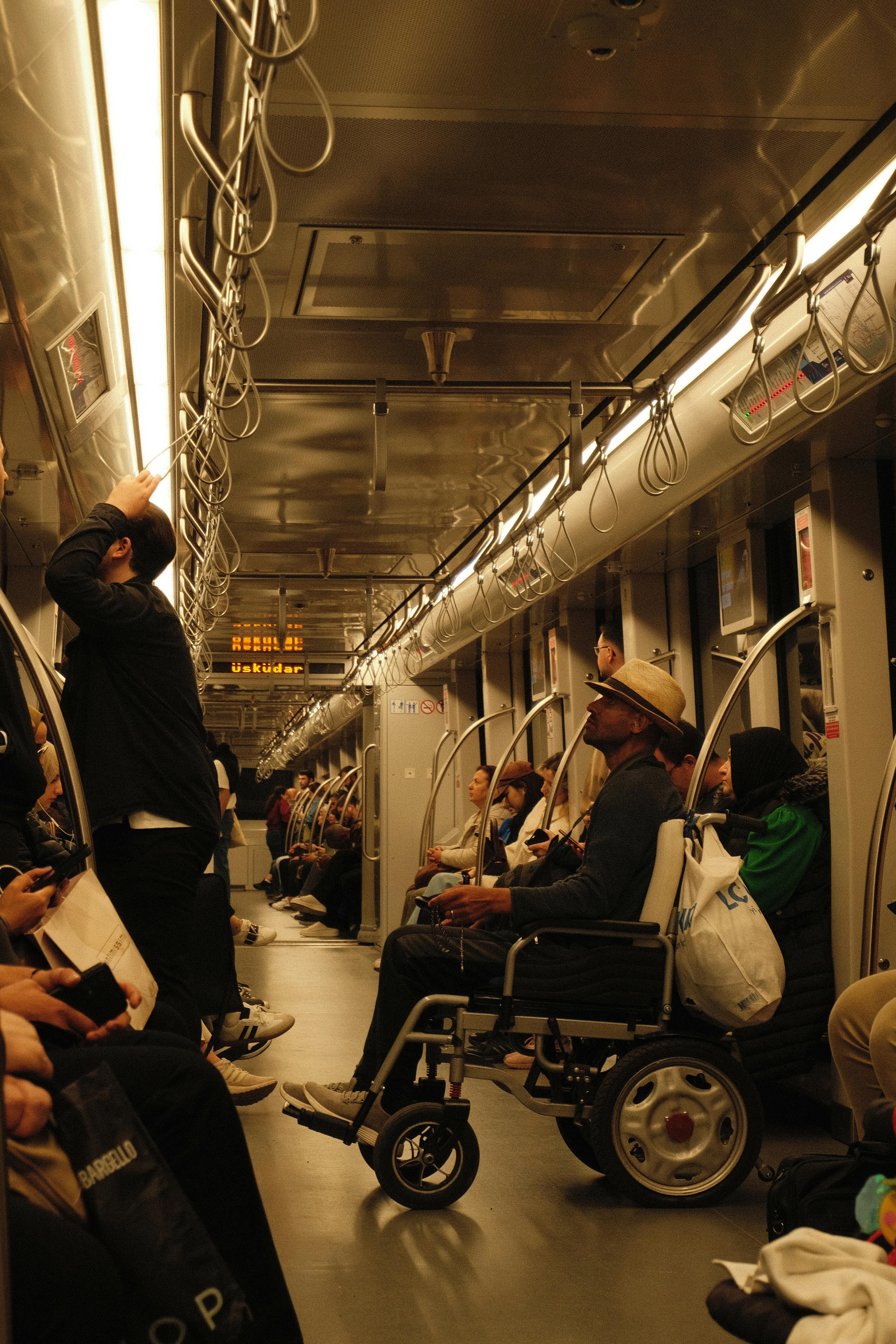 Casual Commute on Urban Subway Train · Free Stock Photo