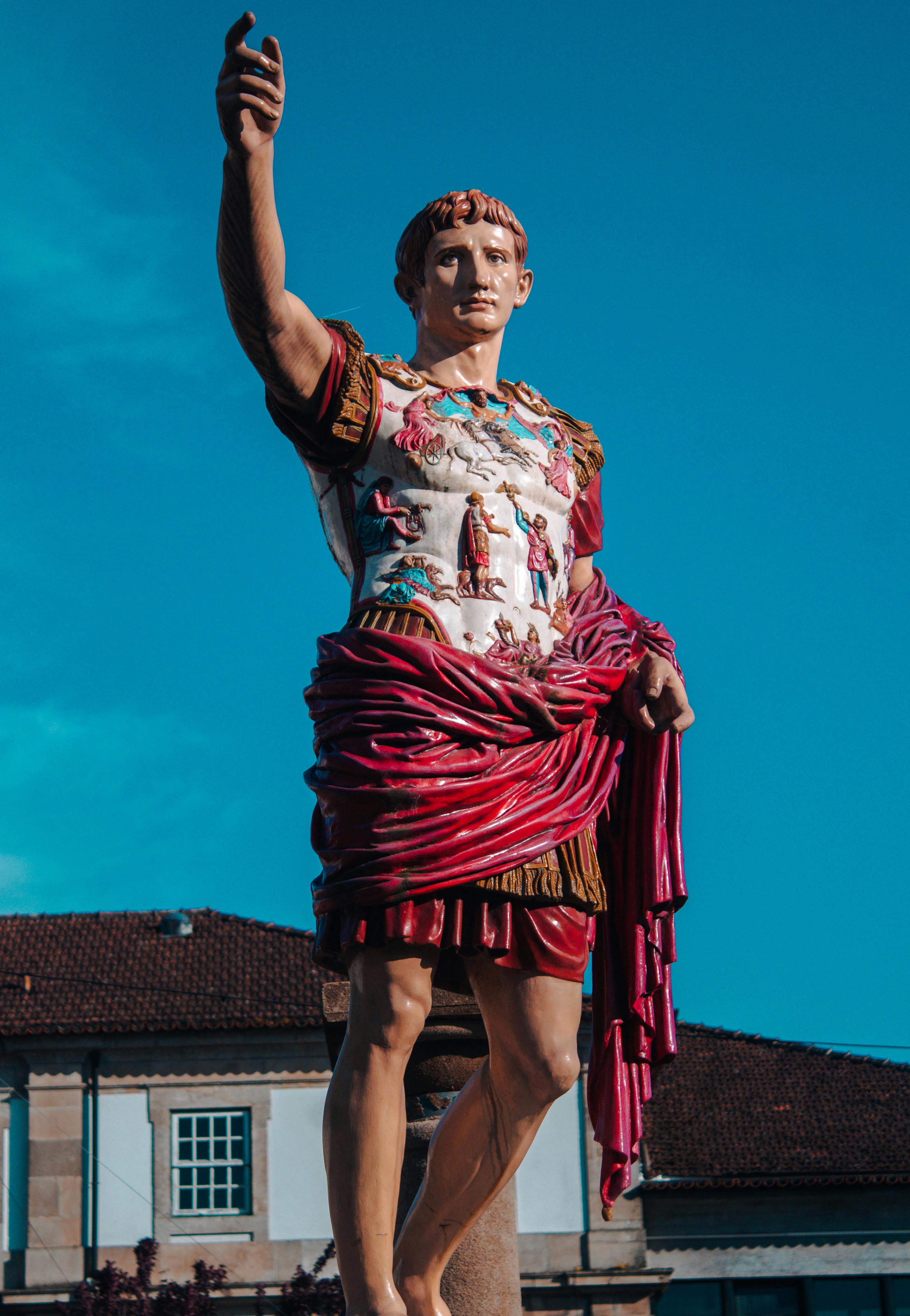 Statue of Ancient Roman Leader with Blue Sky · Free Stock Photo