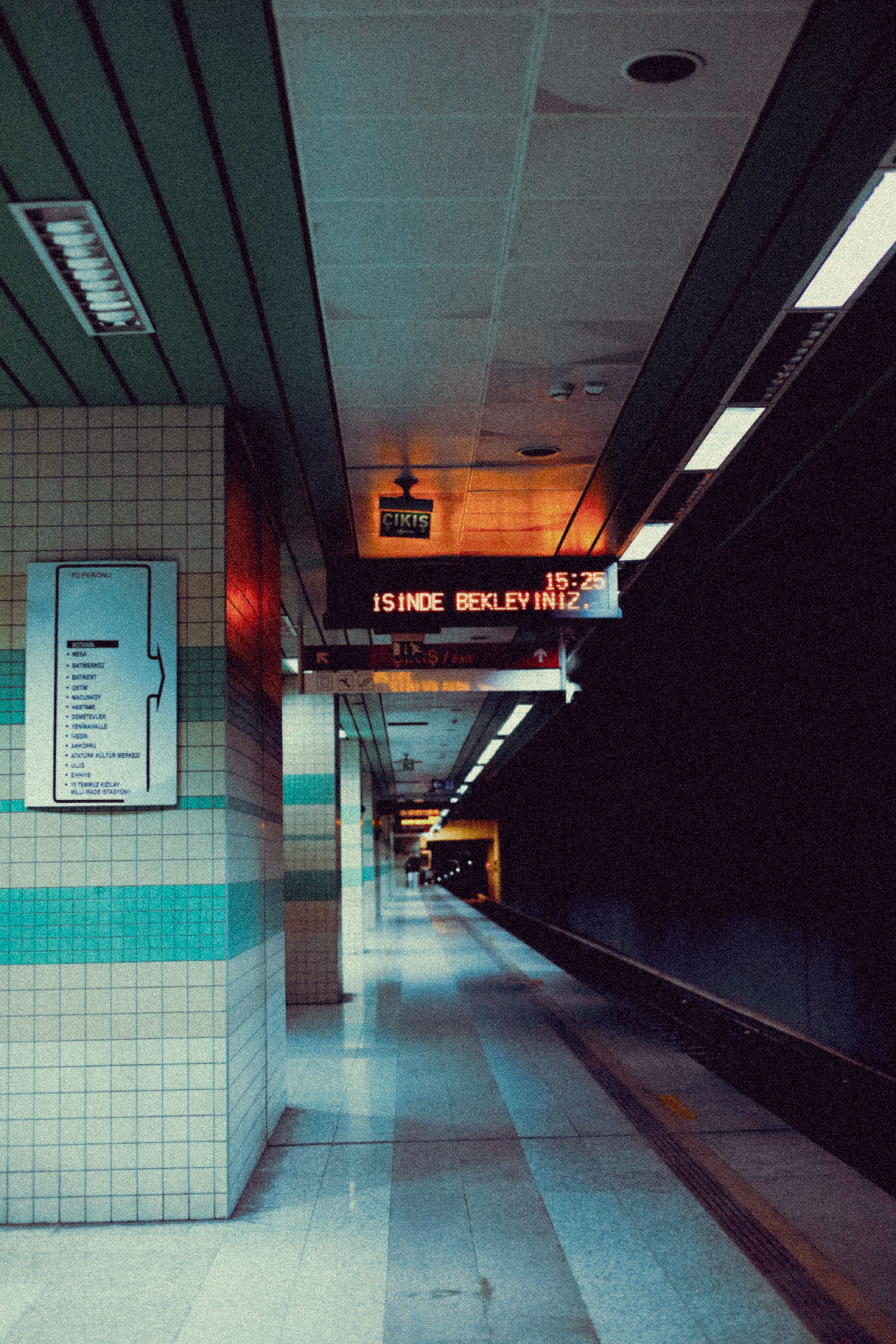 Empty Subway Platform with Digital Signage · Free Stock Photo
