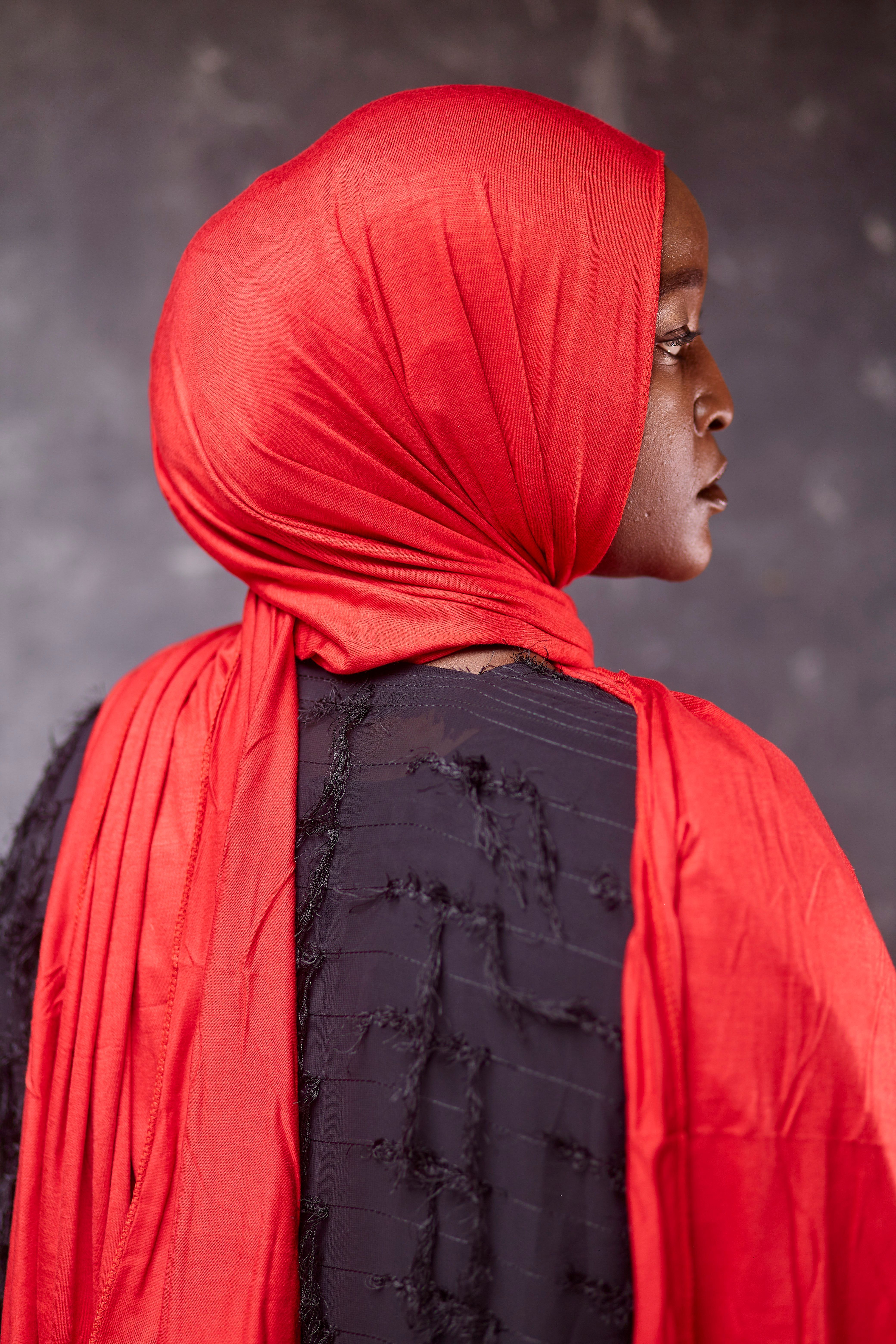 Portrait of Woman in Red Hijab · Free Stock Photo