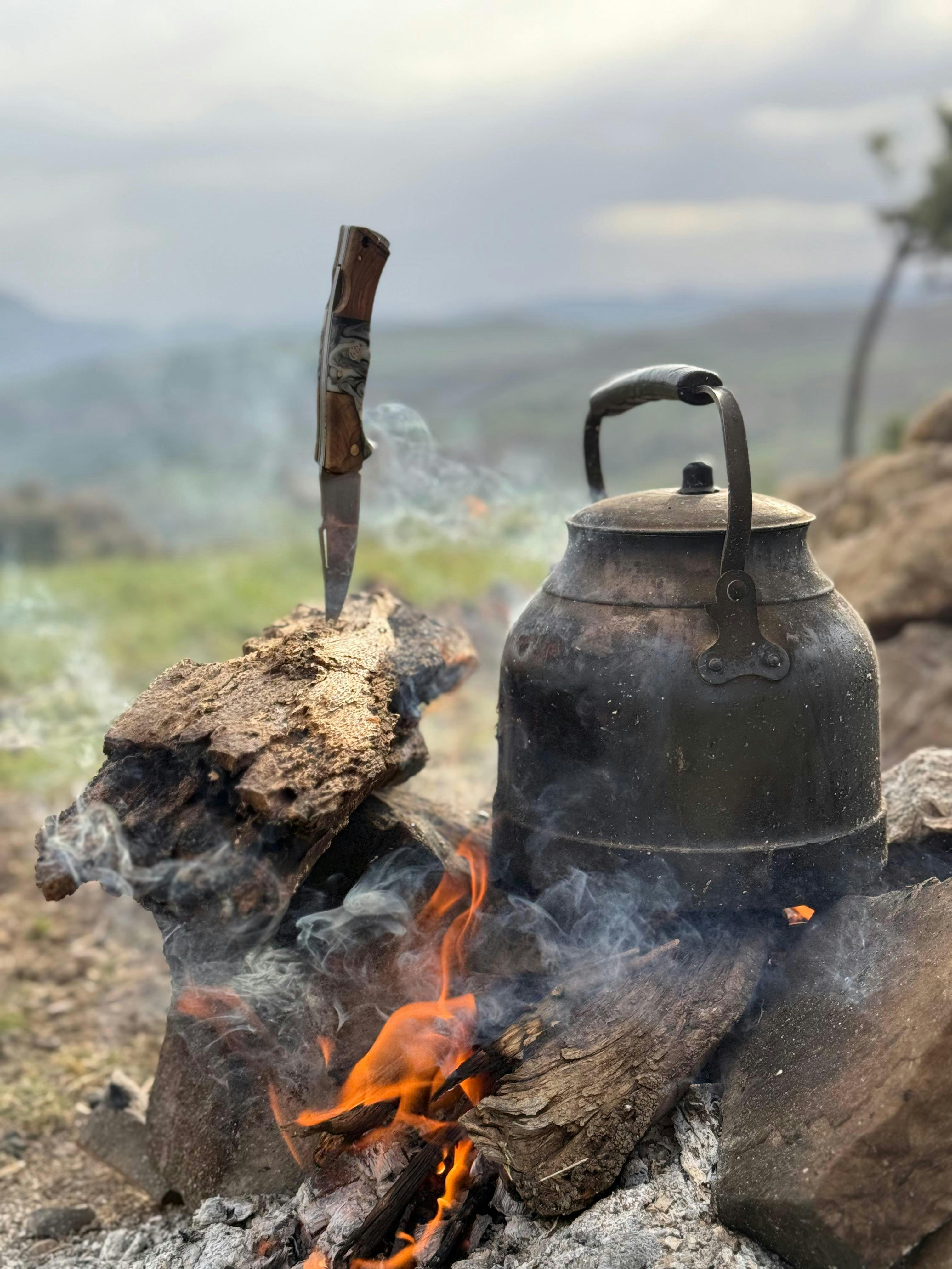 Rustic Tea Brewing in the Turkish Countryside · Free Stock Photo