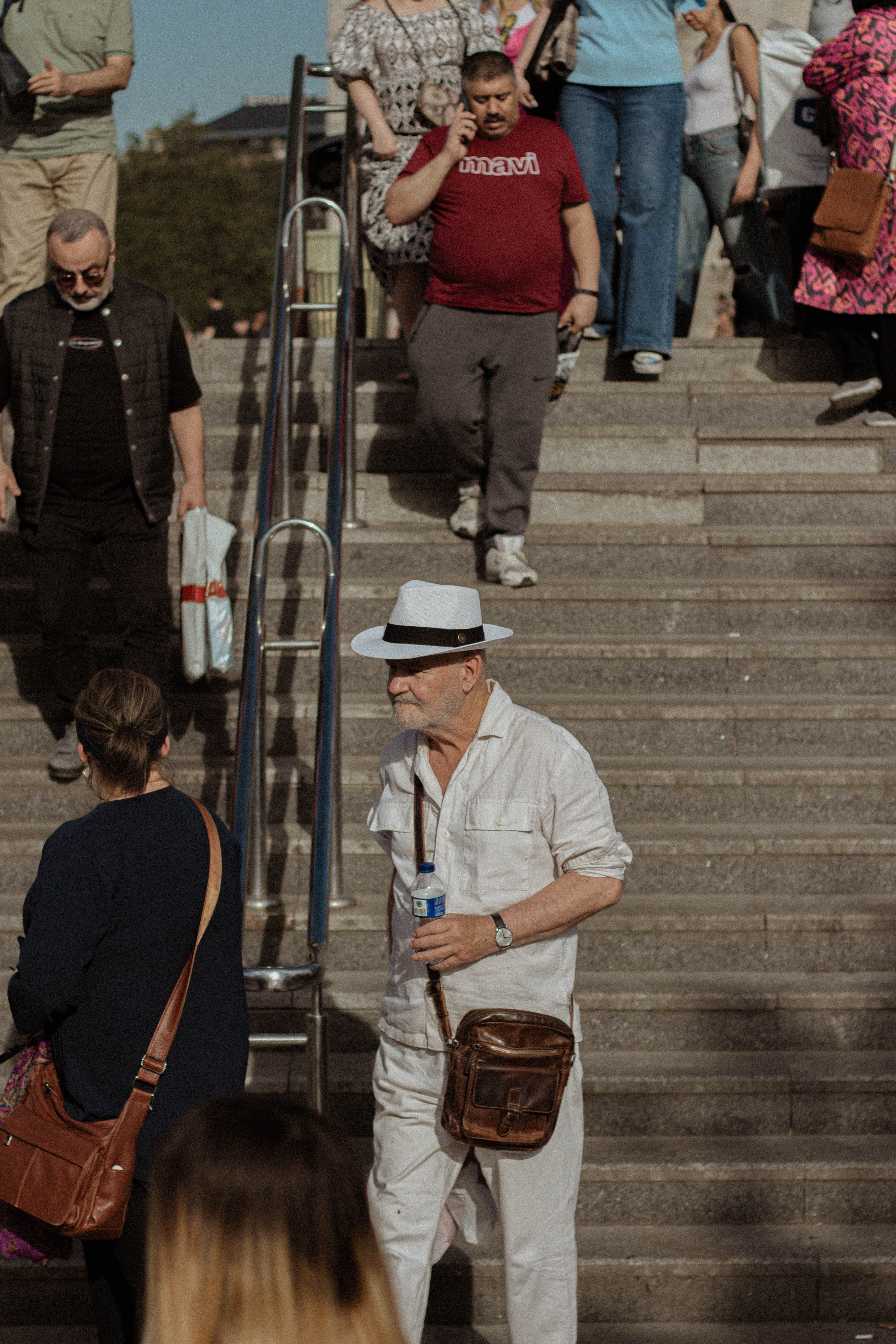 Busy Urban Scene on Istanbul Staircase · Free Stock Photo
