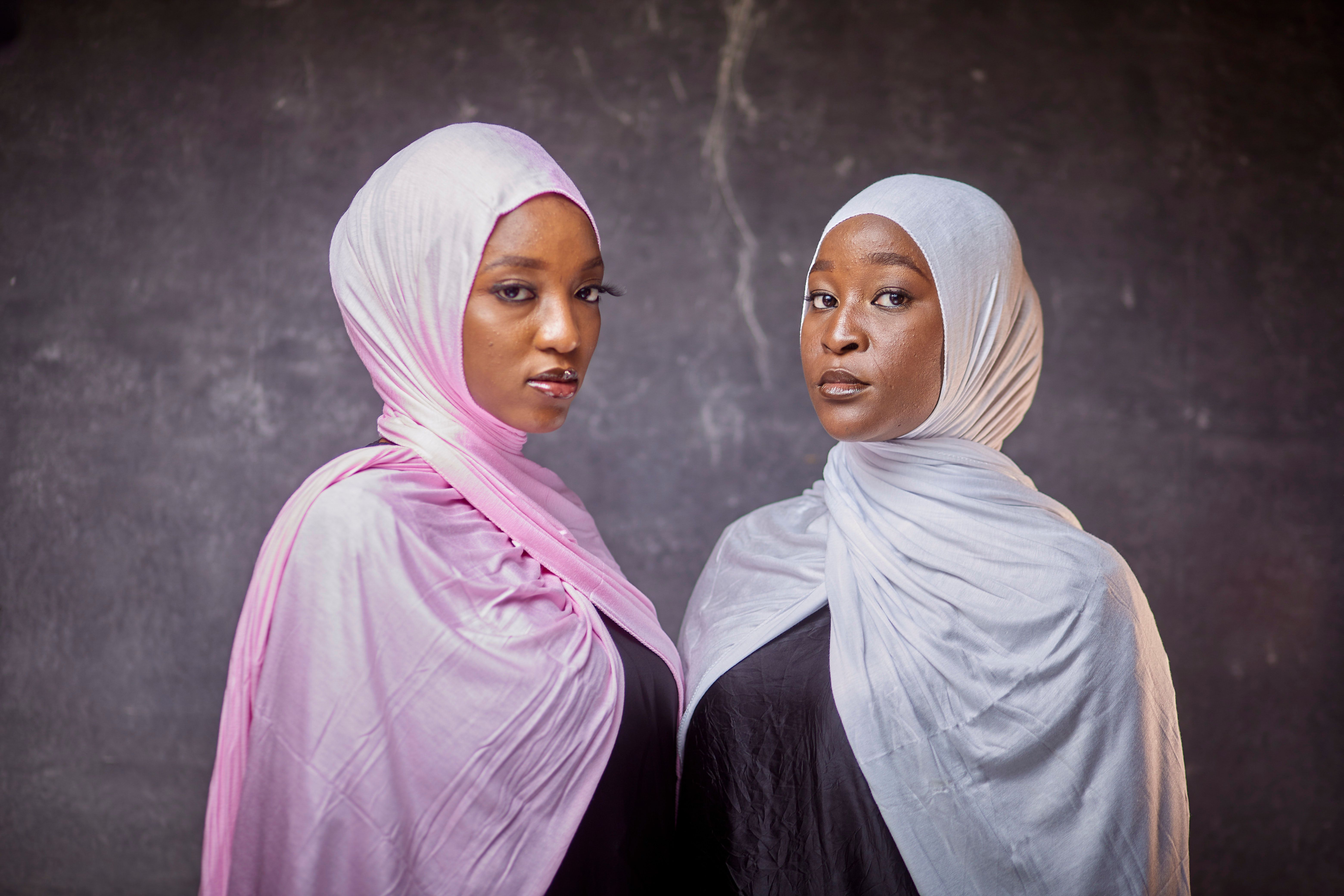 Portrait of Two Women in Colorful Hijabs · Free Stock Photo