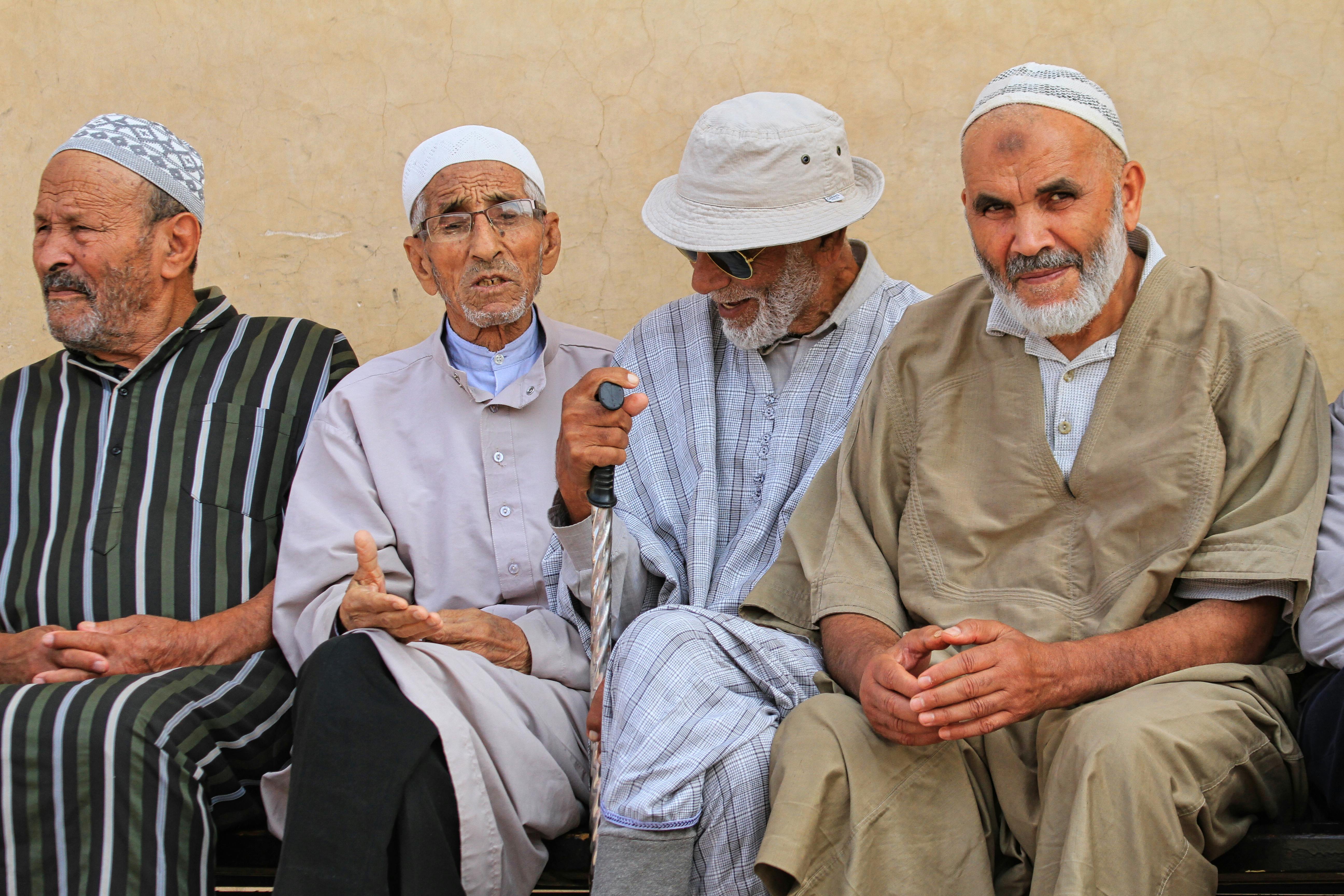 Free stock photo of muslim men, old men, people watching