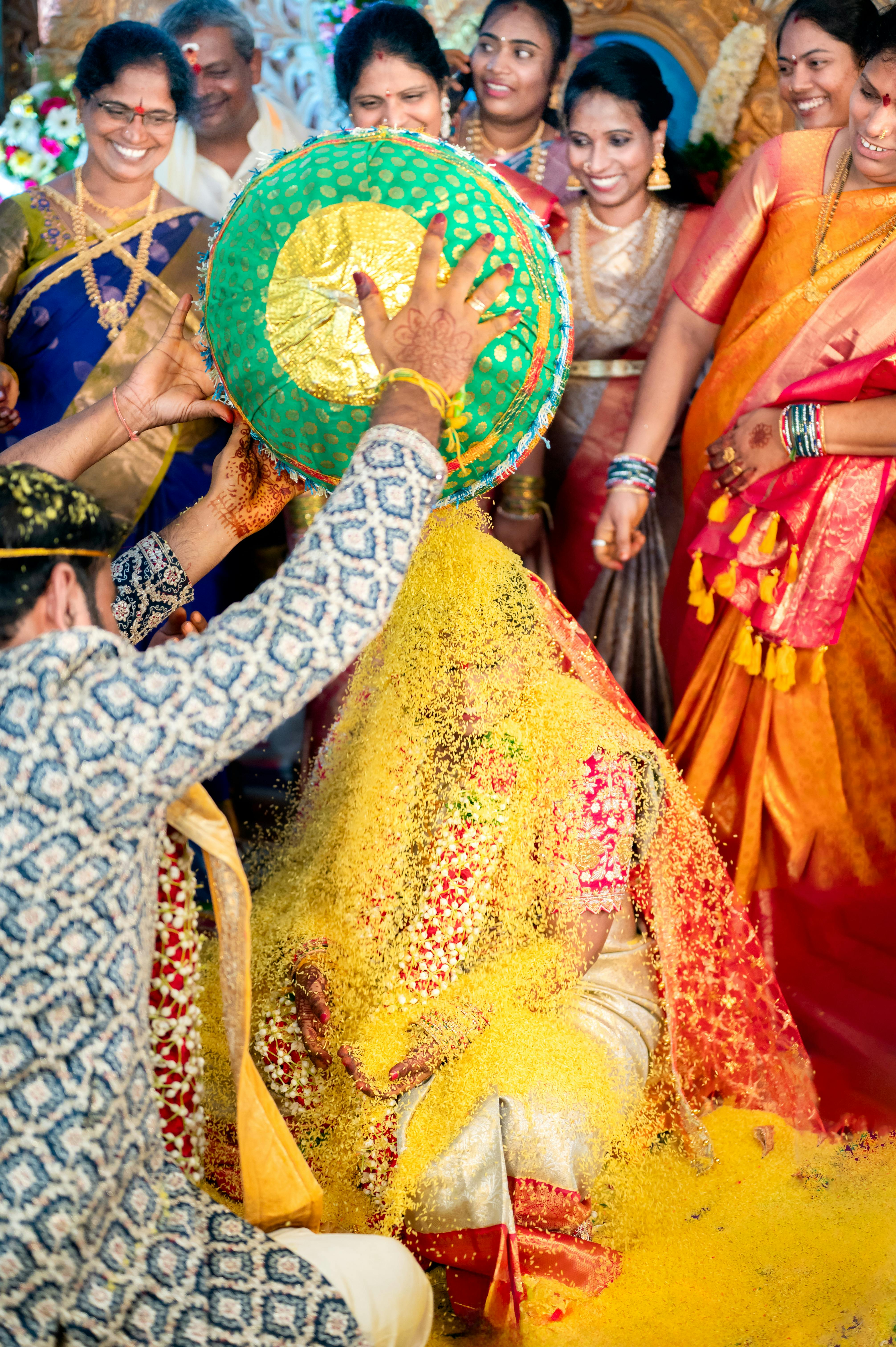 Vibrant Indian Wedding Haldi Ceremony Celebration · Free Stock Photo