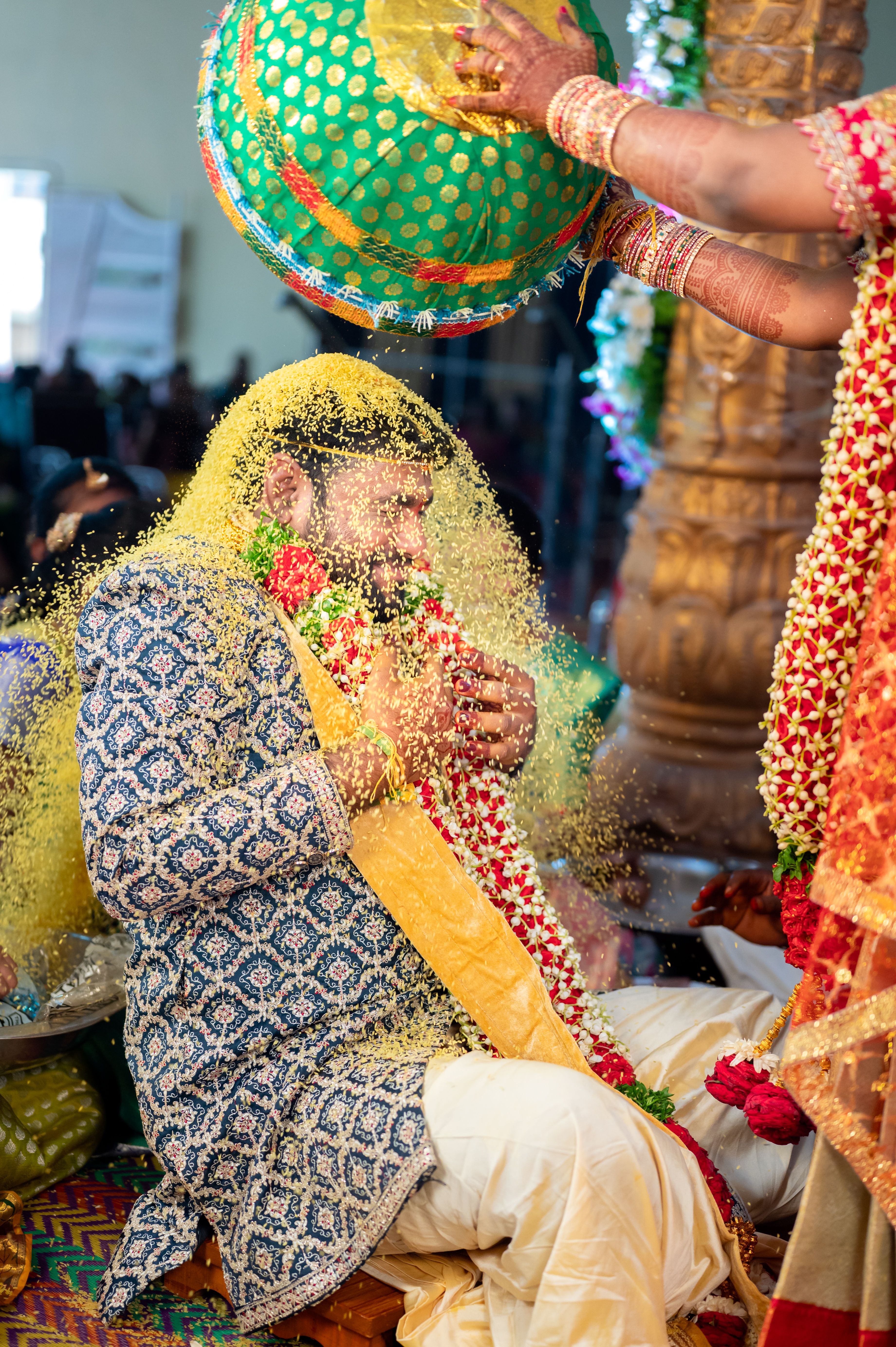 Traditional Indian Wedding Ritual with Rice Ceremony · Free Stock Photo