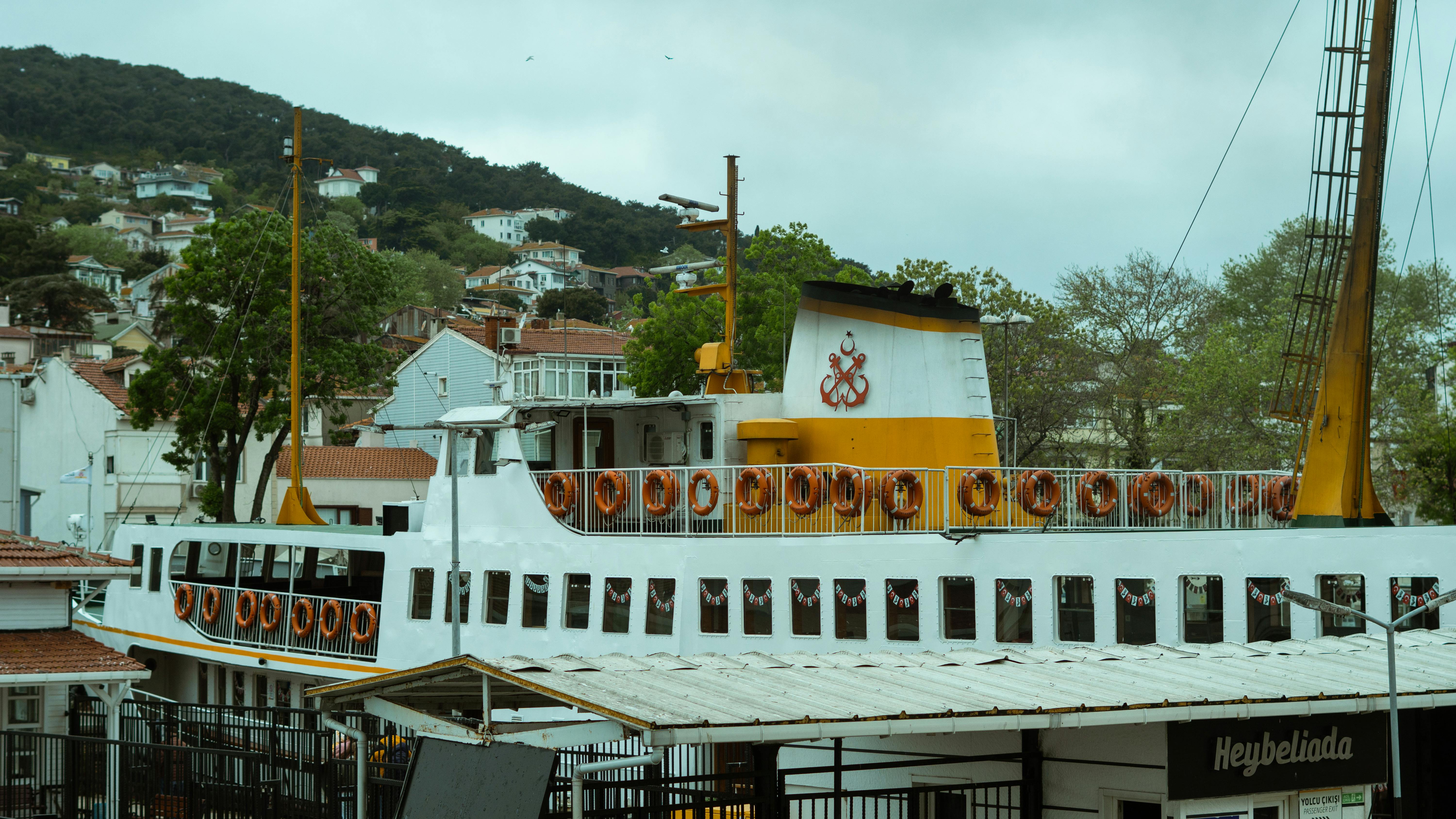 Ferry Docked at Heybeliada with Scenic Background · Free Stock Photo