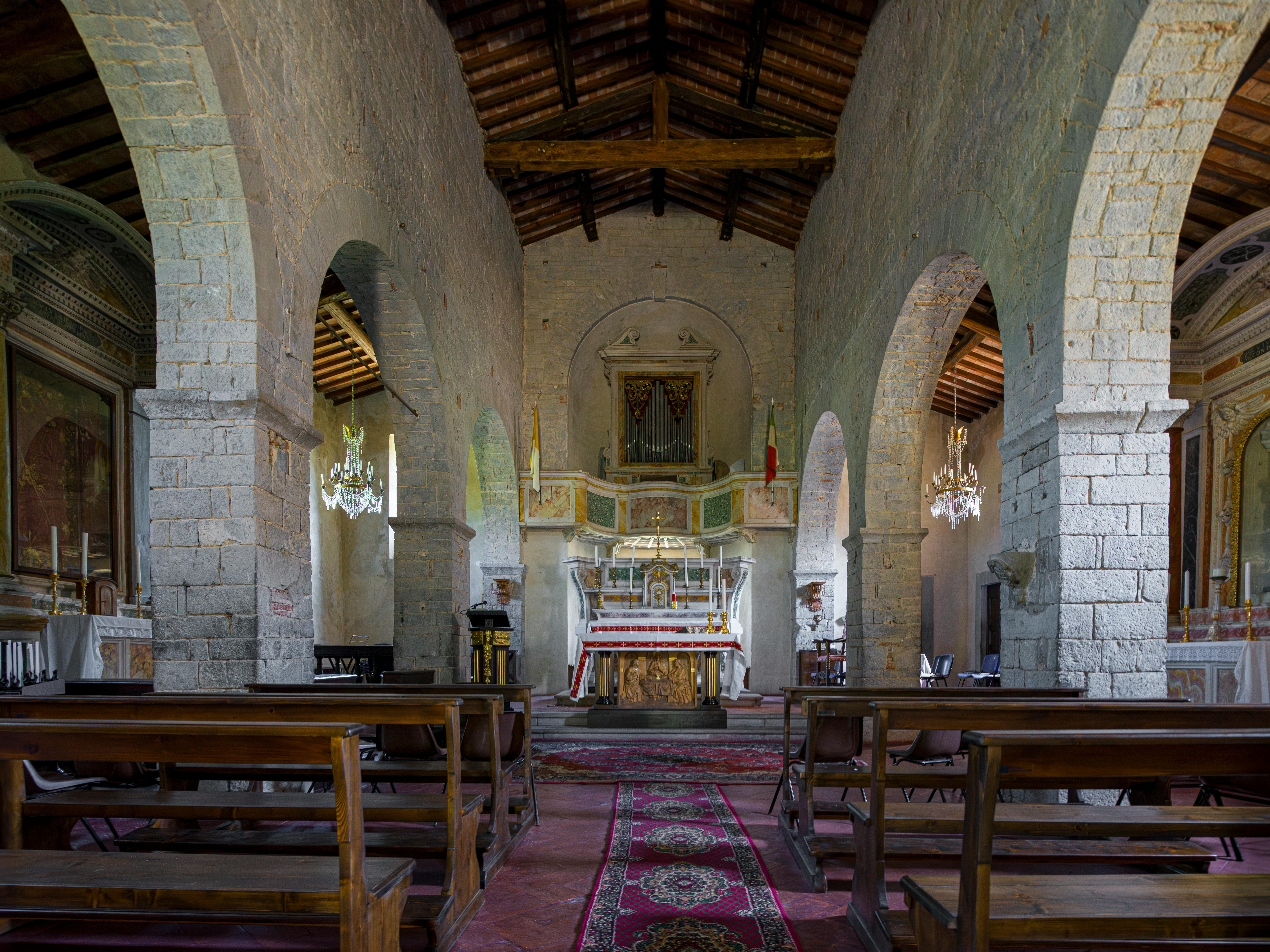 Historic Church Interior with Stone Arches · Free Stock Photo