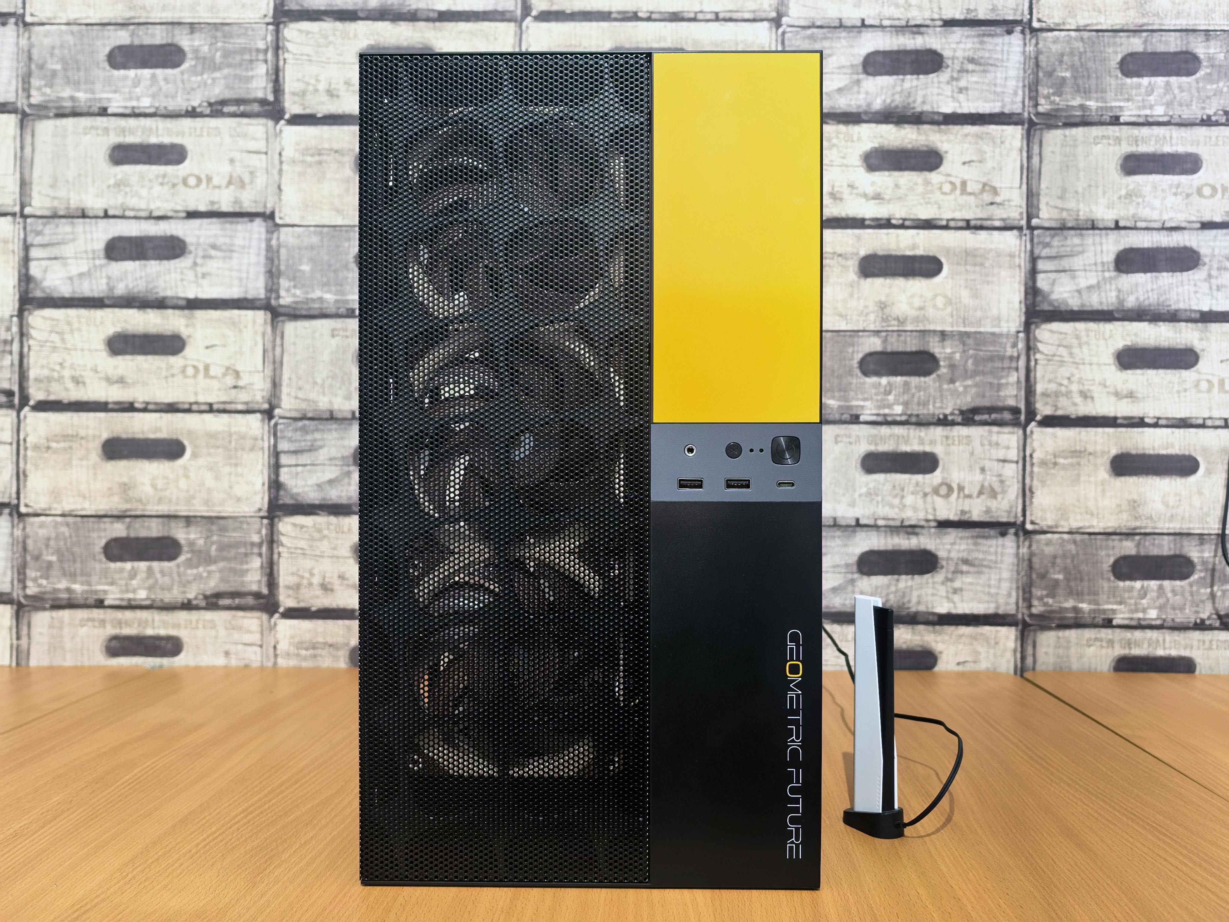 Modern Gaming PC Tower with Yellow Accents · Free Stock Photo
