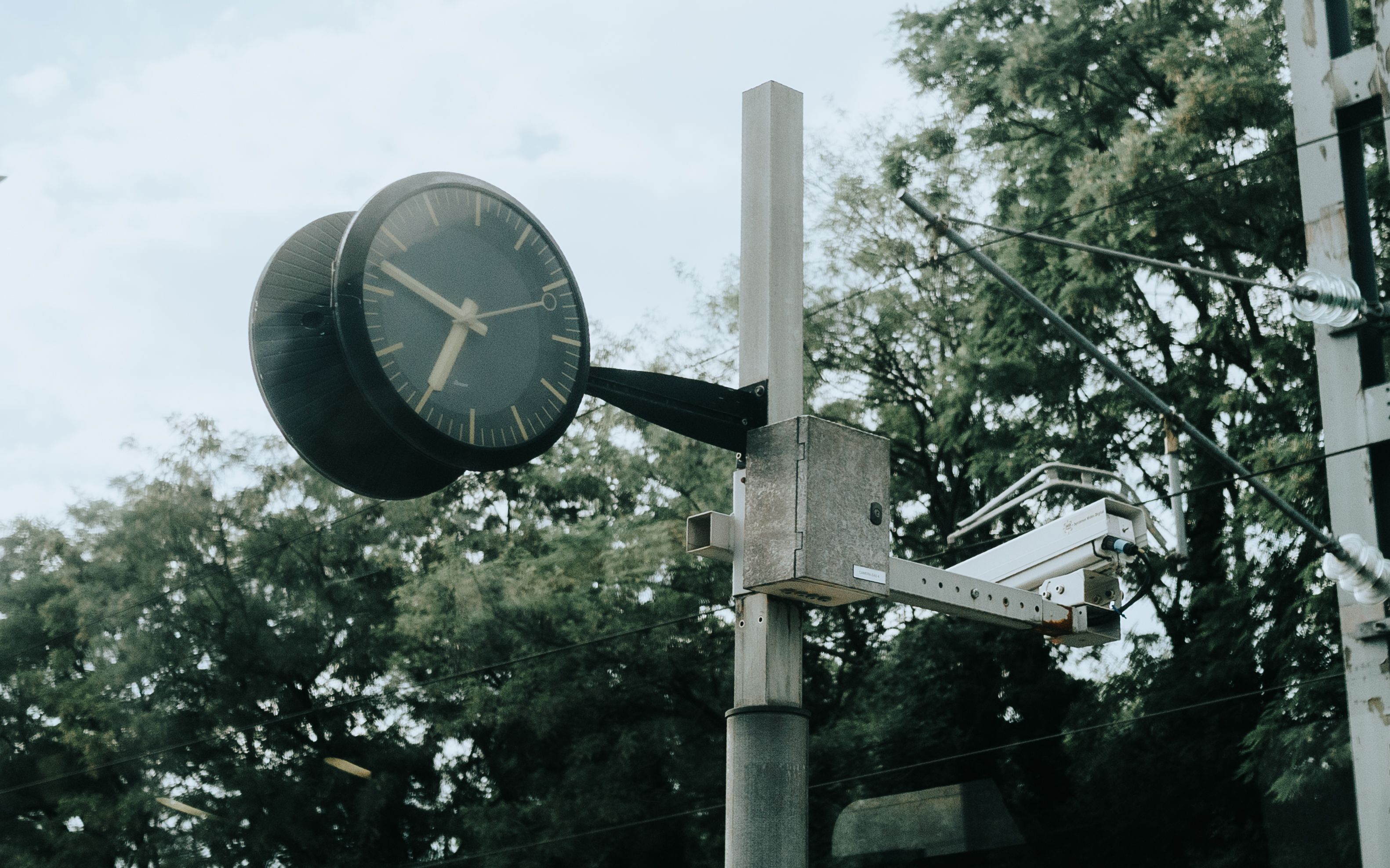 Outdoor Clock on Metal Pole in Paris · Free Stock Photo