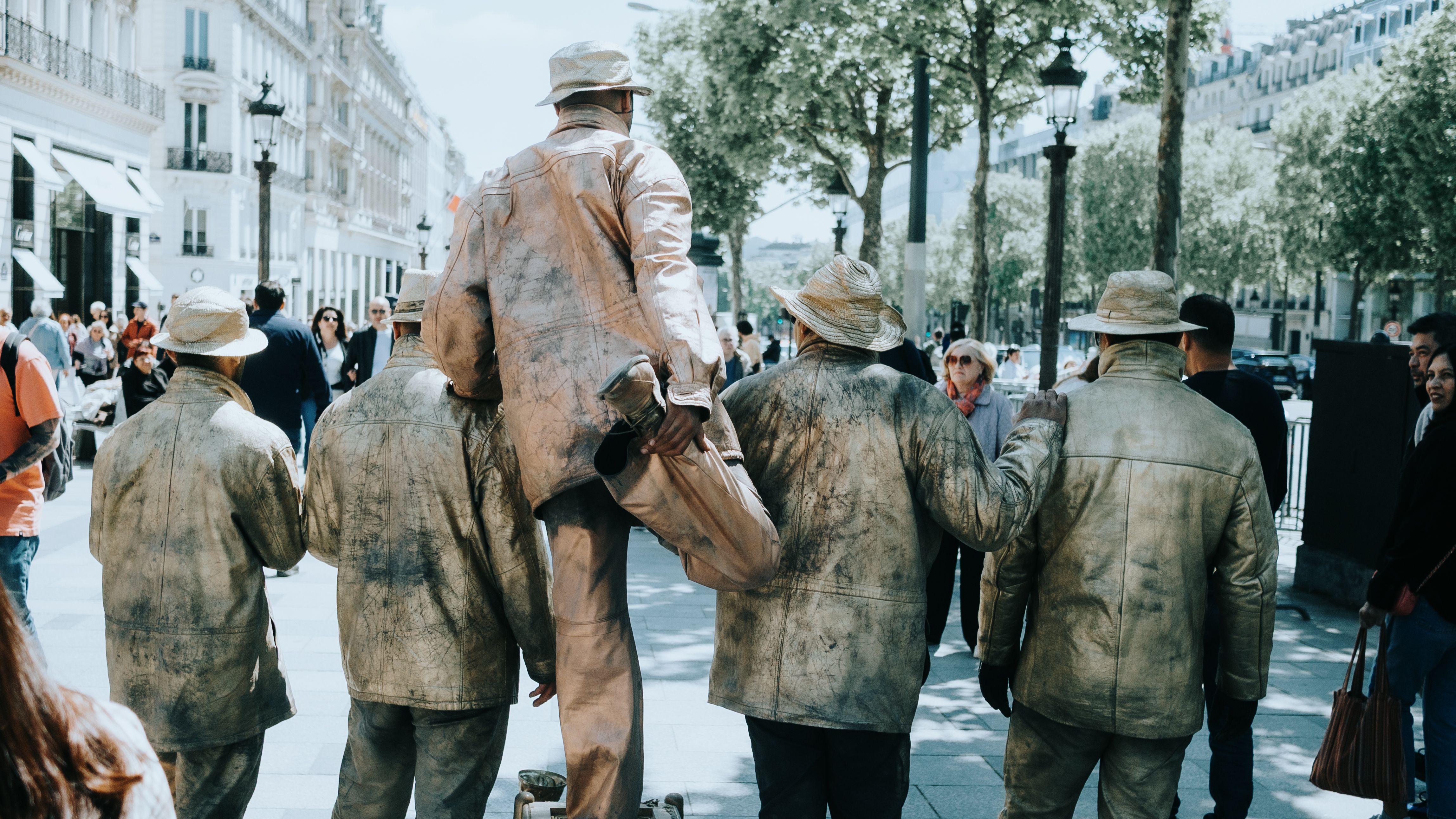 Street Performers in Parisian Costume · Free Stock Photo