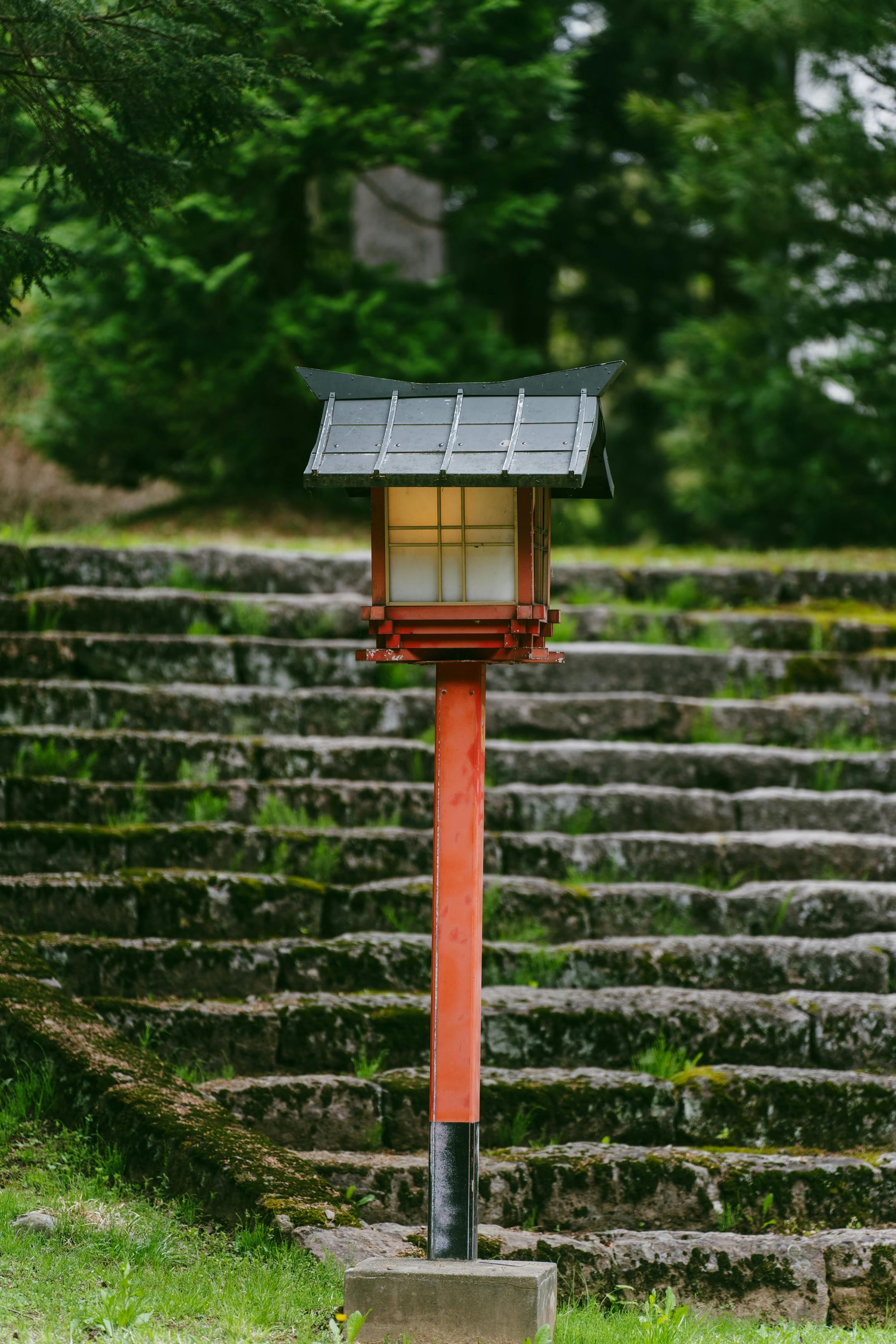 Traditional Japanese Stone Steps with Lantern · Free Stock Photo