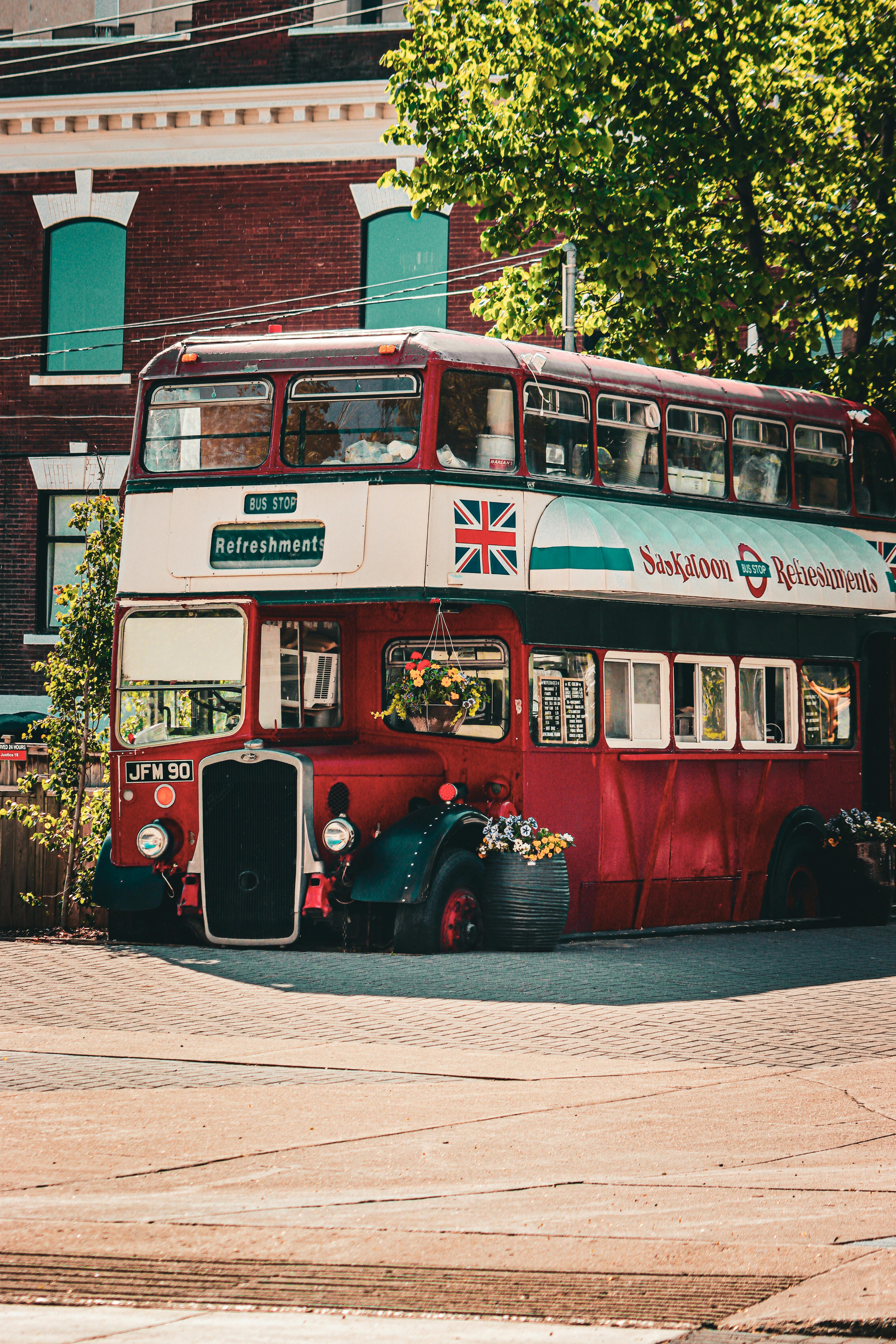 Vintage Double Decker Bus Converted into Cafe · Free Stock Photo