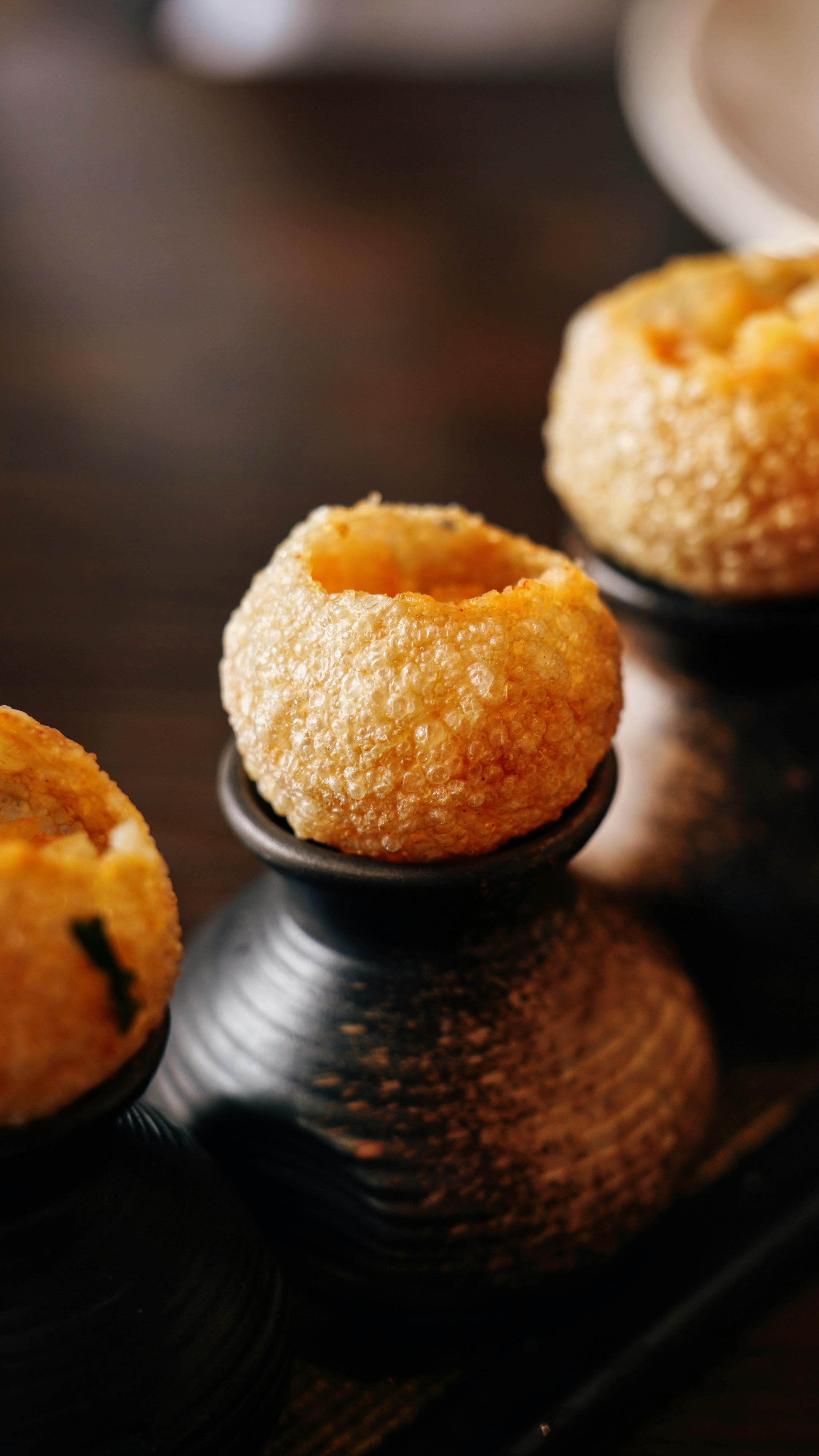 Close Up Pani Puri Tradisional India · Foto Stok Gratis