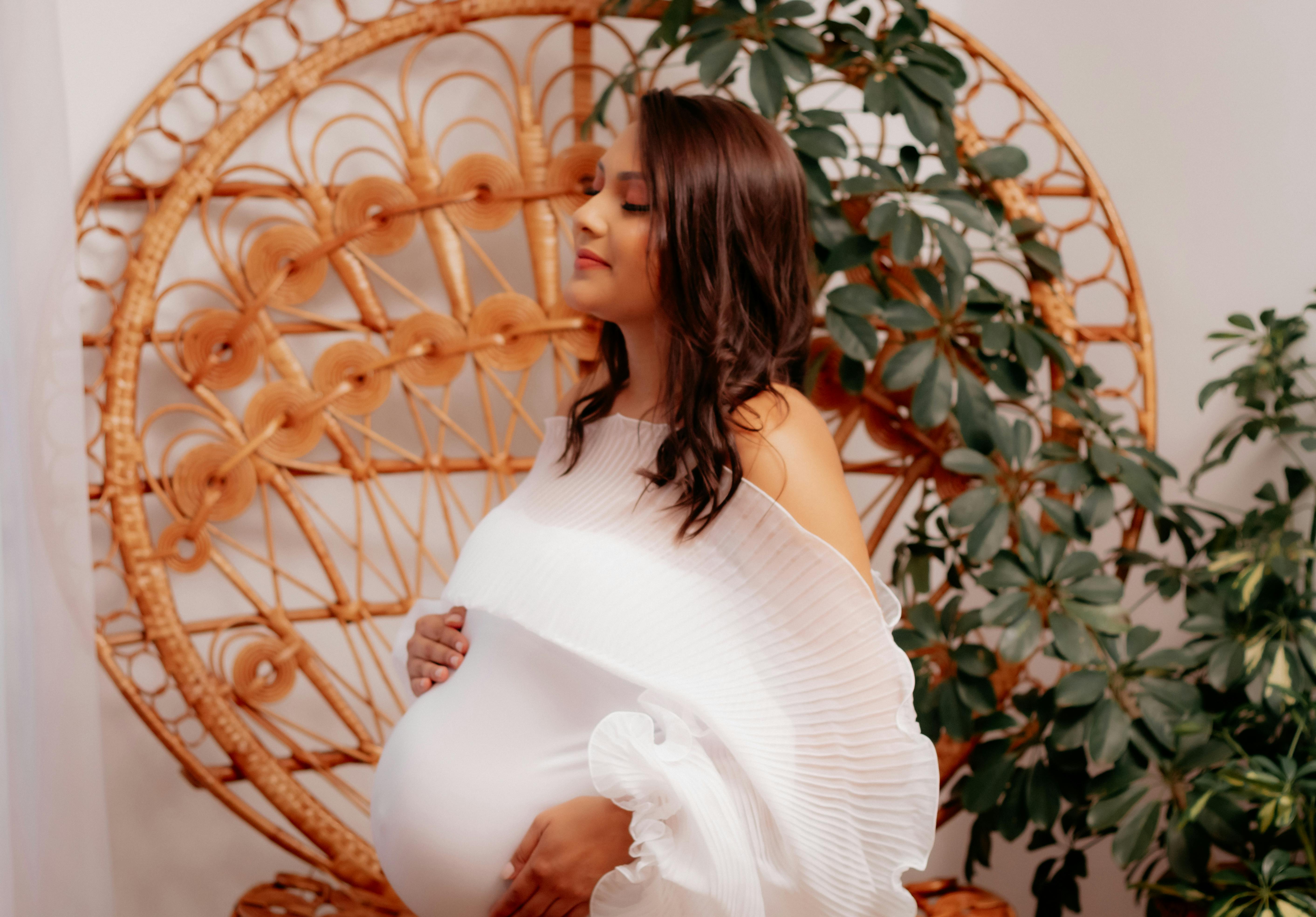 Elegant Portrait of a Pregnant Woman Indoors · Free Stock Photo