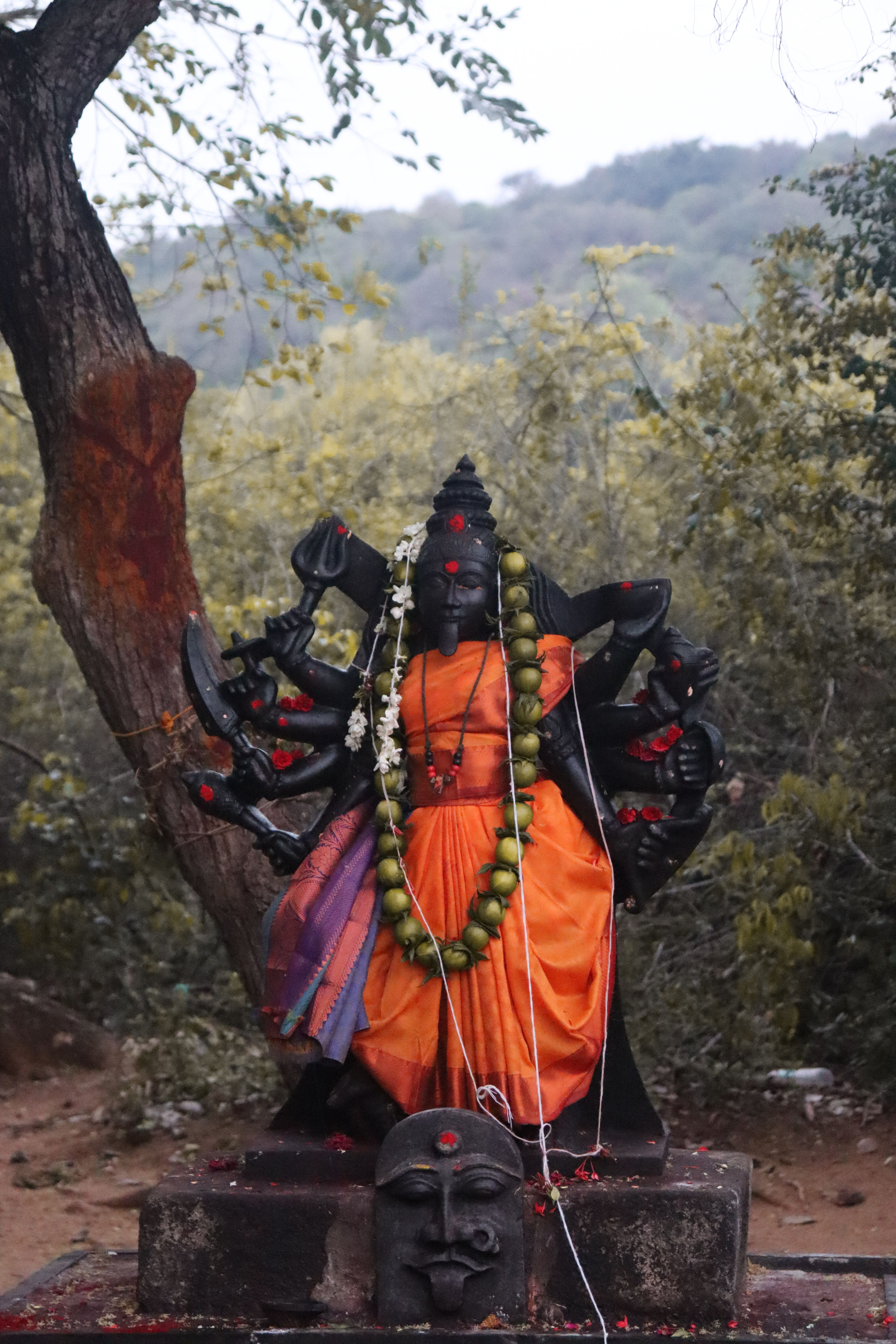 Ancient Hindu Goddess Statue Outdoors · Free Stock Photo