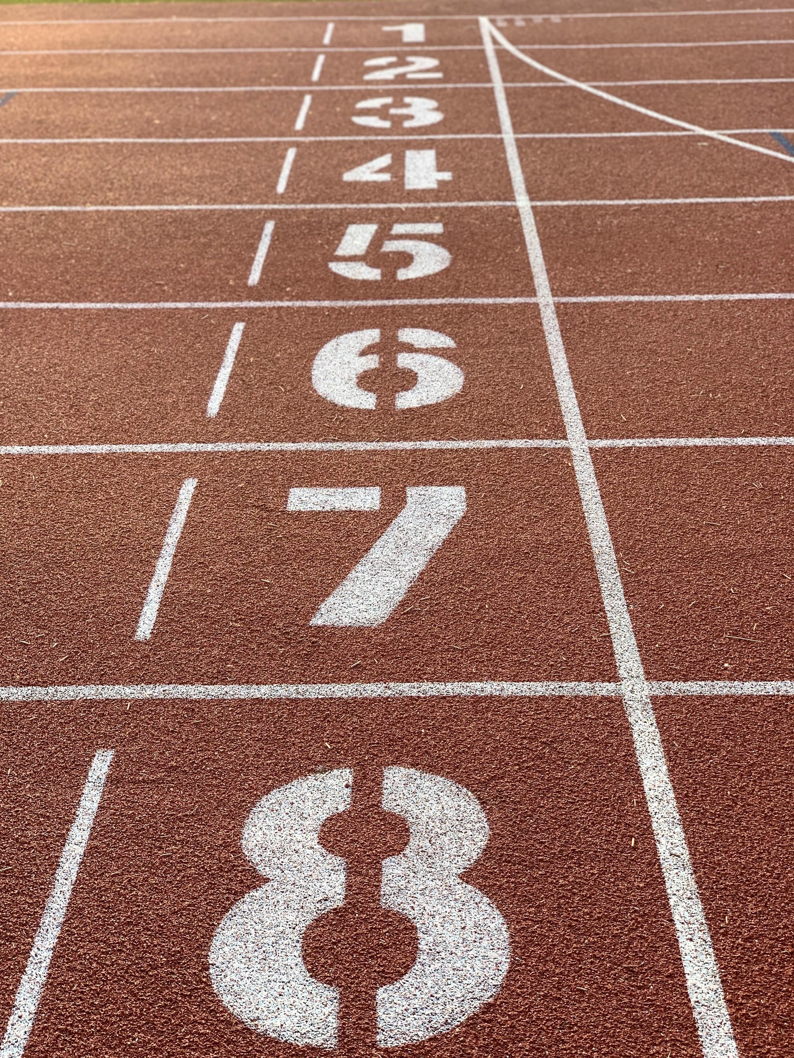 Athletic Running Track Finish Line with Numbers · Free Stock Photo