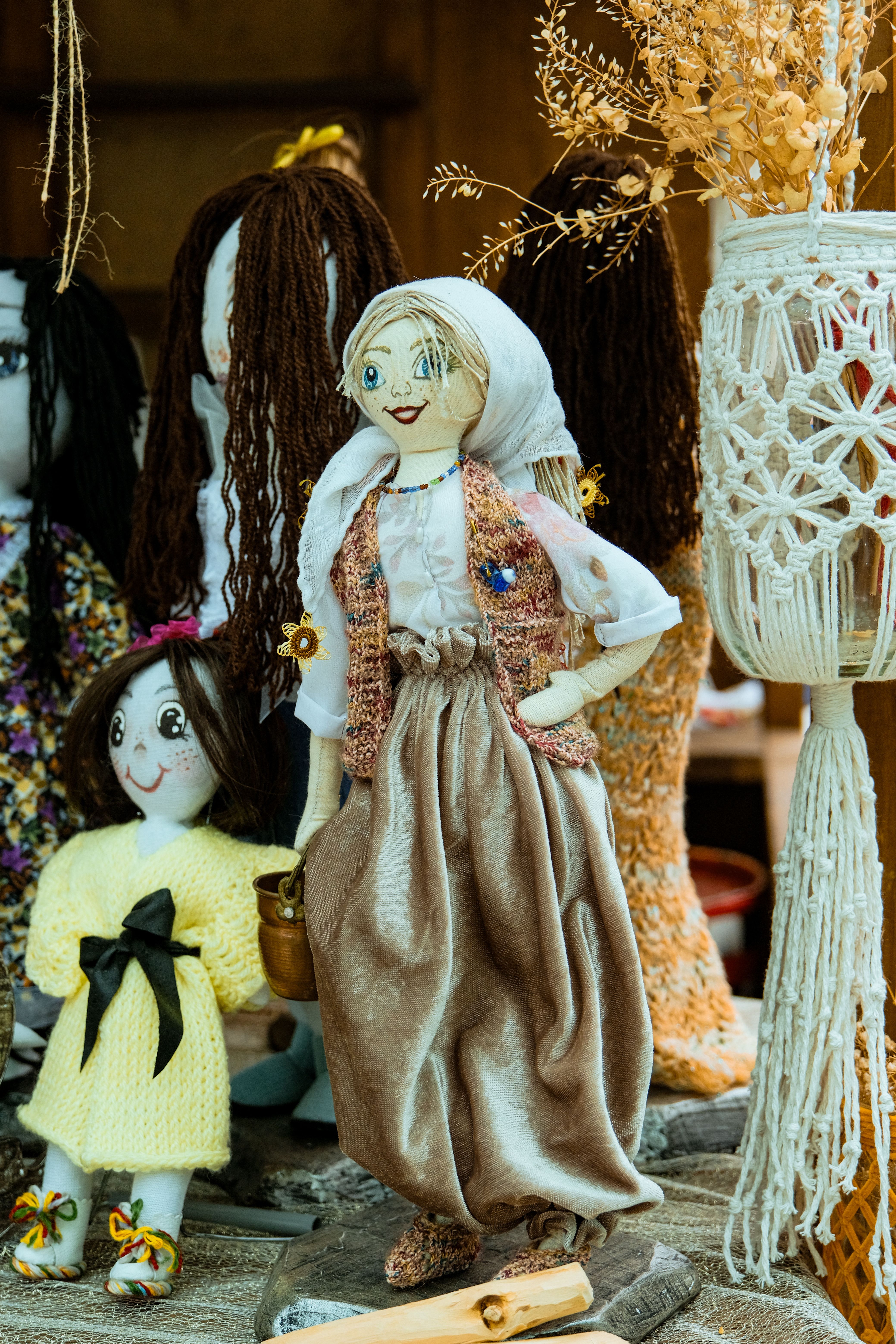 Handcrafted Folk Dolls with Traditional Attire · Free Stock Photo