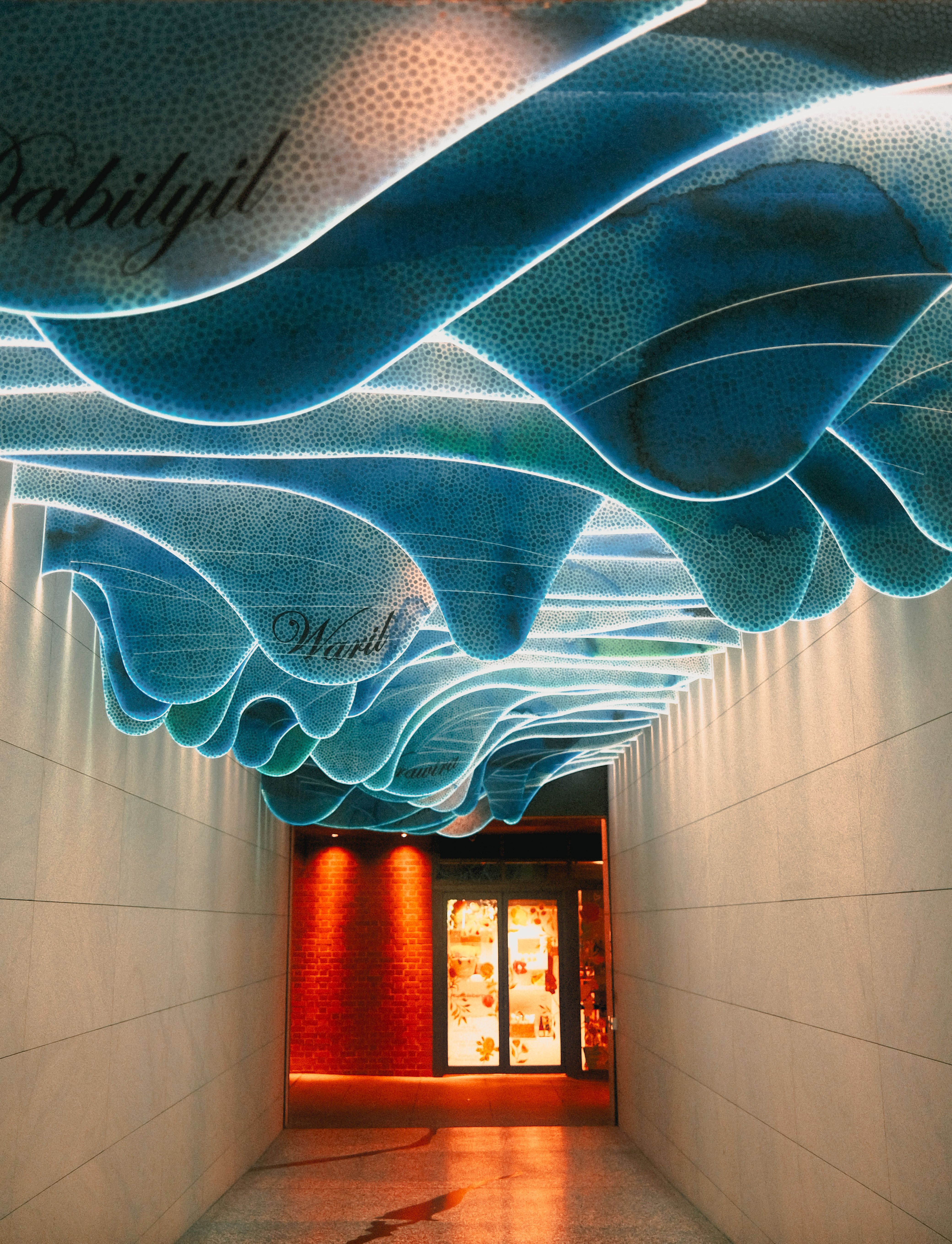 Futuristic LED Ceiling in Modern Hallway · Free Stock Photo