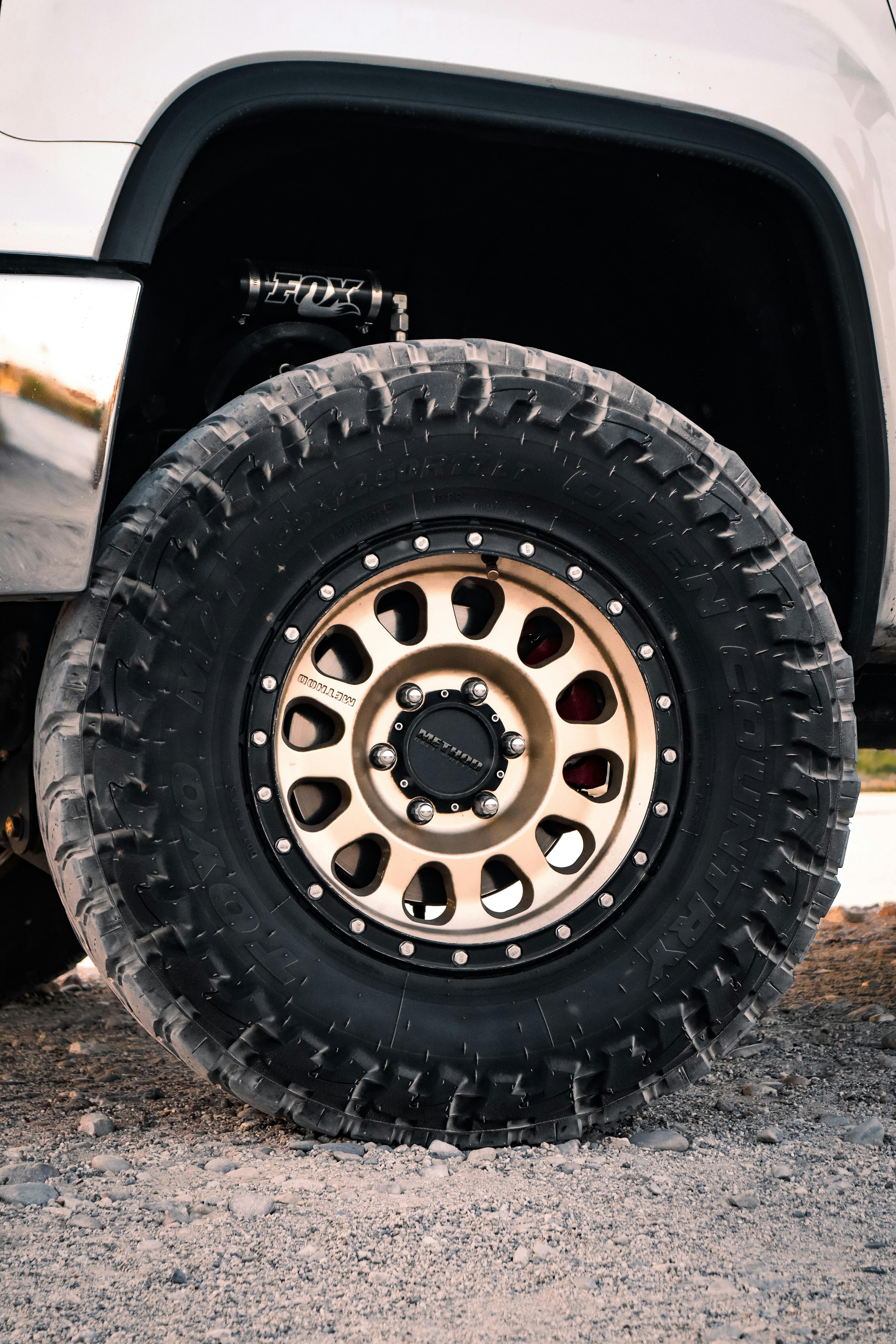 Close-up of Off-Road Tire on Vehicle · Free Stock Photo