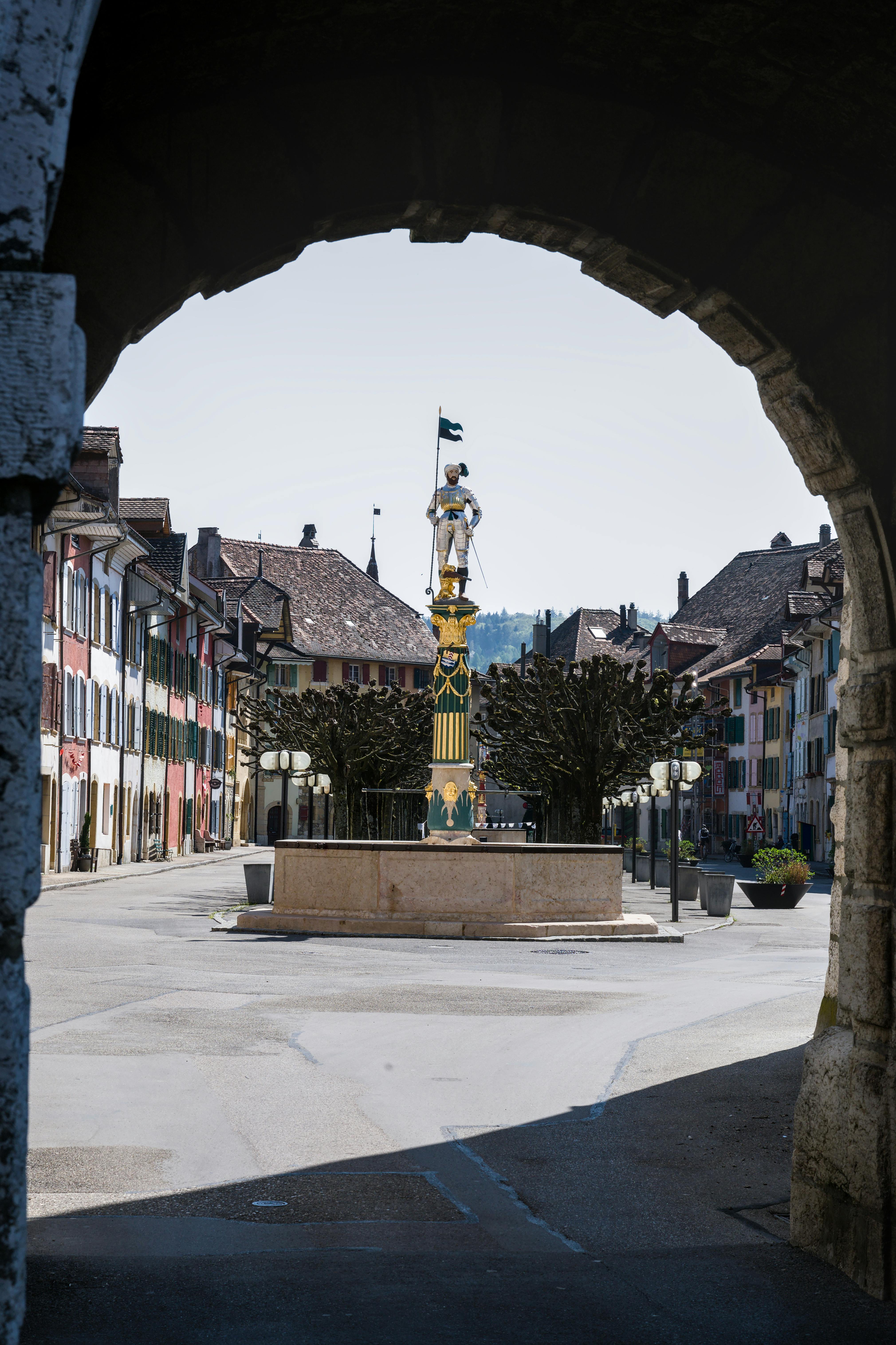 Scenic View of Le Landeron Town Square in Switzerland · Free Stock Photo
