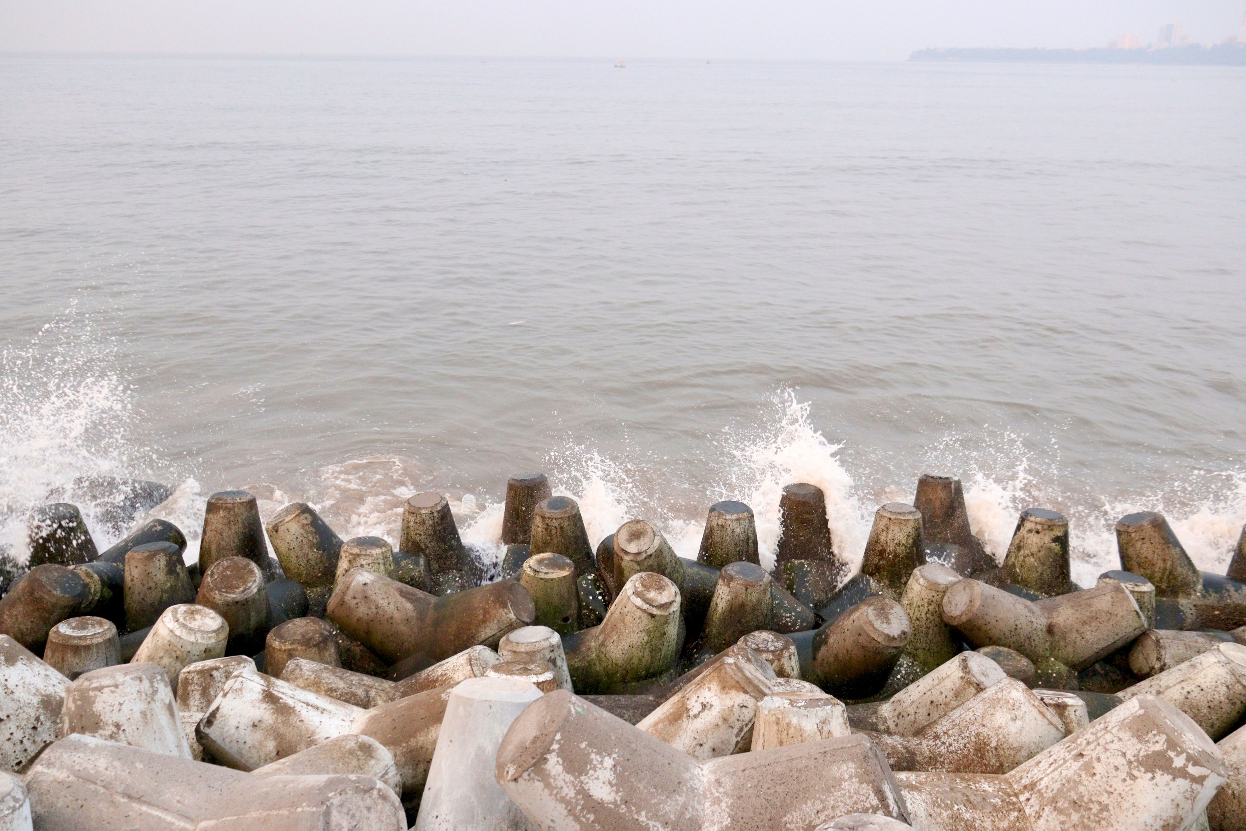 Wave Breakers at Mumbai Coastline · Free Stock Photo
