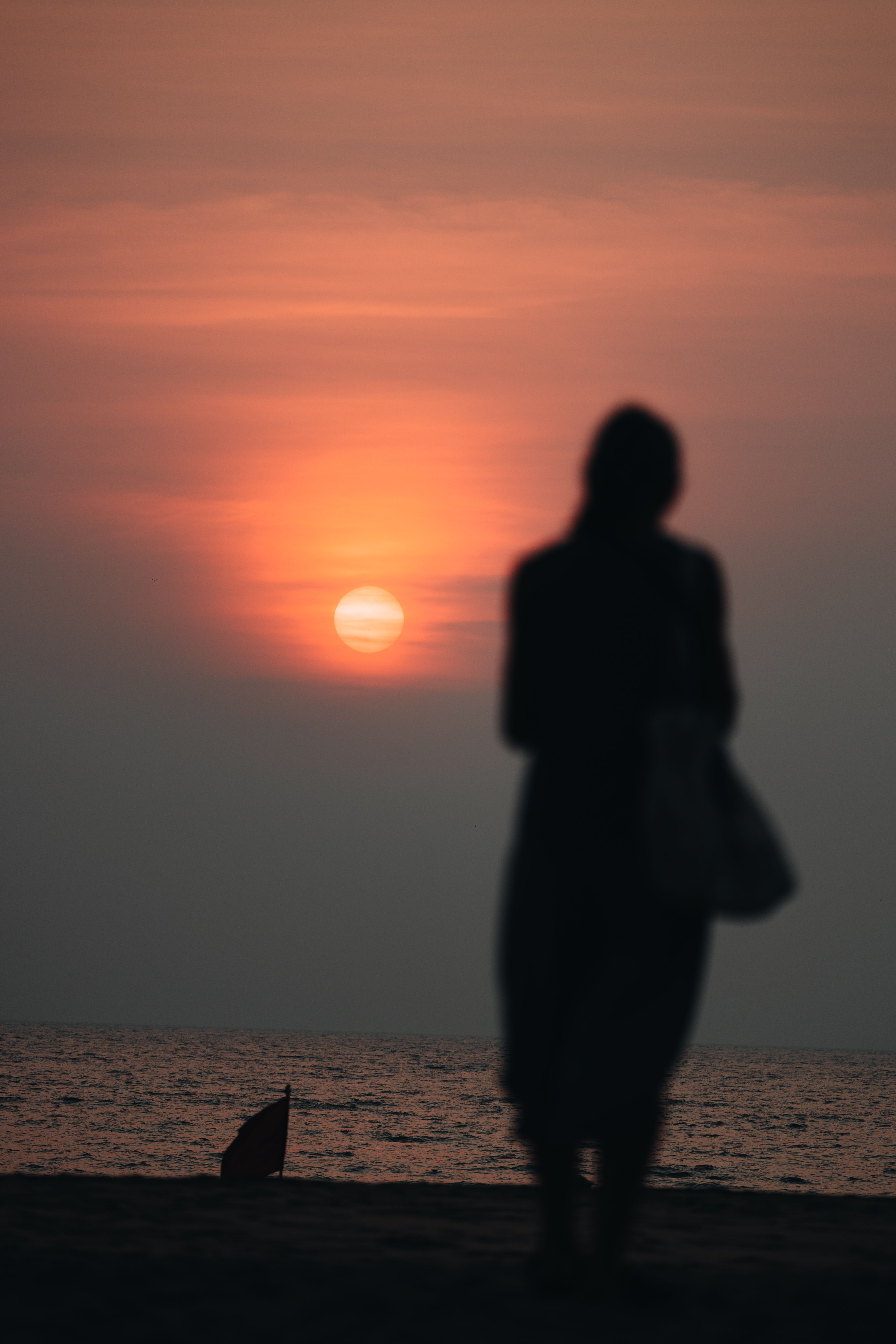 Silhouette of a Boys Profile against Sunset Sky · Free Stock Photo